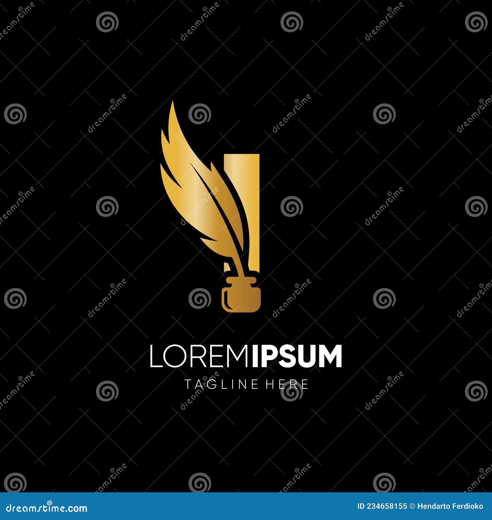 Letter I Feather Pen Logo Design Vector Icon Graphic Stock Vector ...