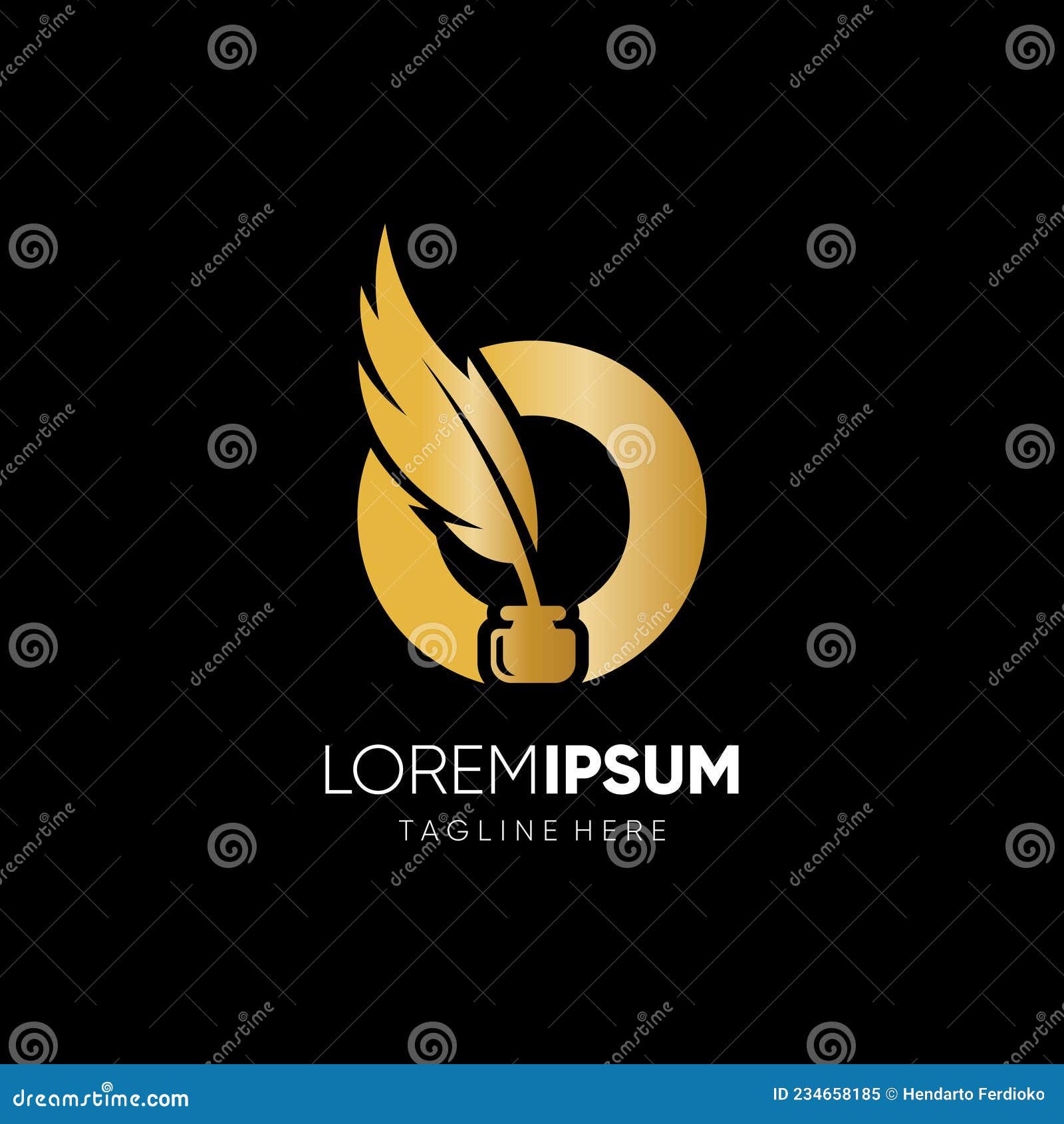 Letter O Feather Pen Logo Design Vector Icon Graphic Stock Vector ...