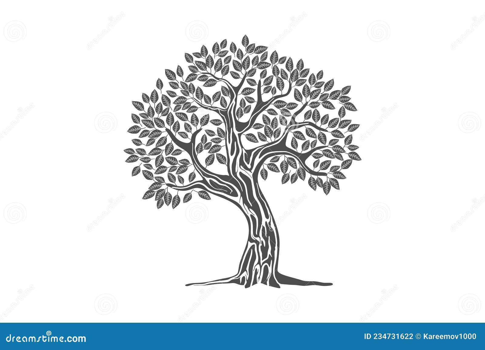 Banyan Tree Icon Silhouette Isolated on White Stock Vector ...