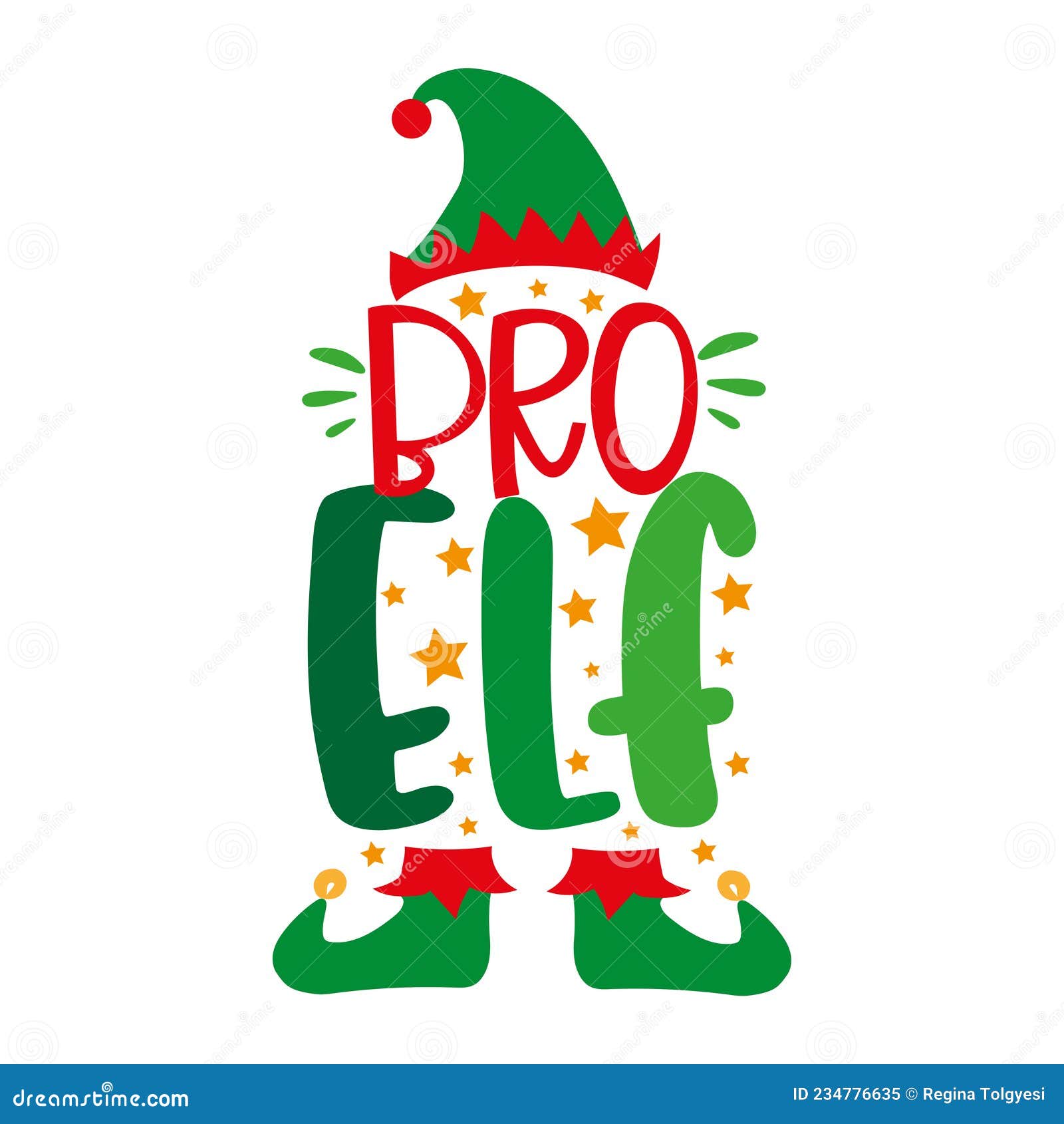 Bro ELF - Funny Elf Shoes and Hat Stock Vector - Illustration of ...