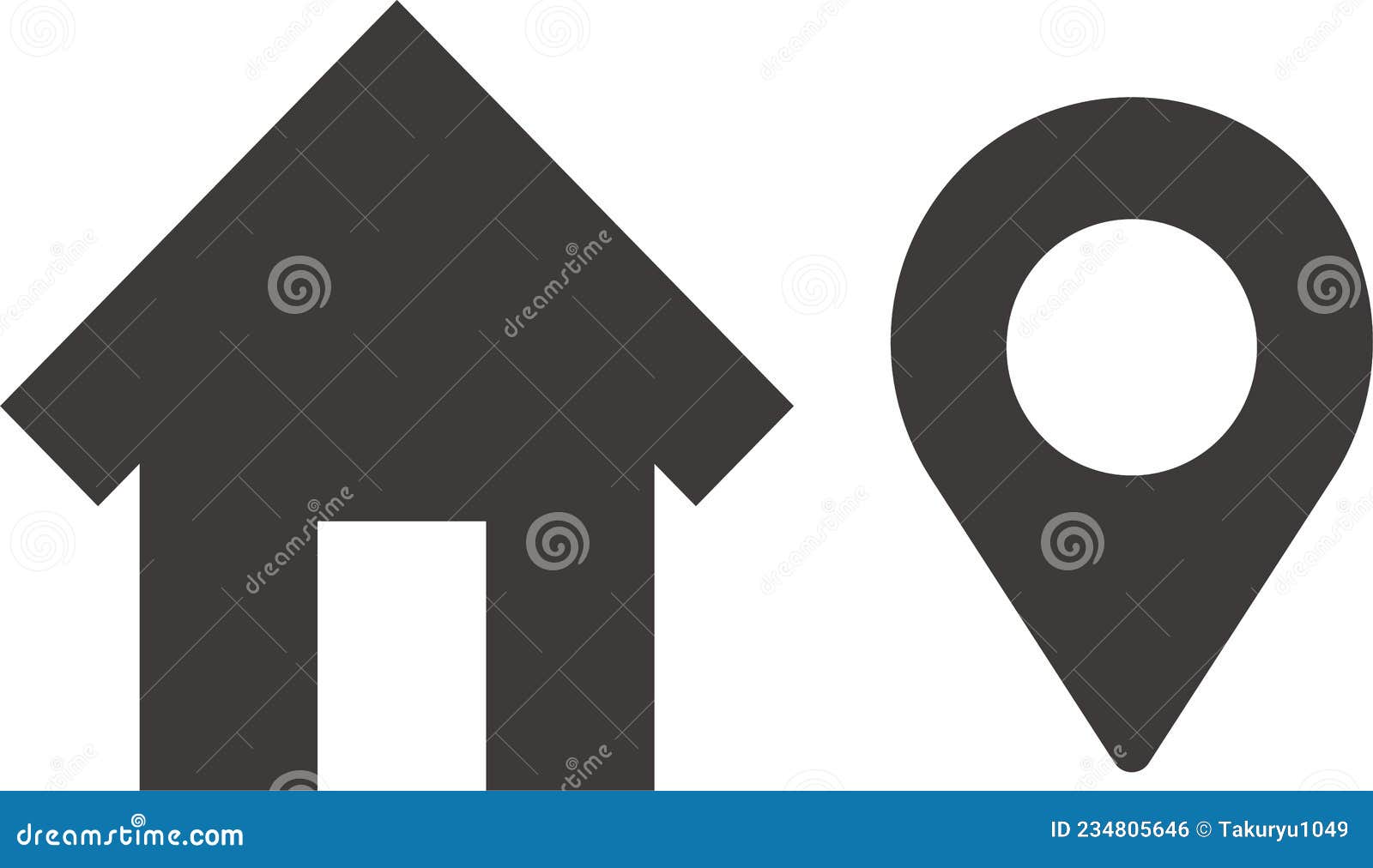 Home and map pin icon set. stock vector. Illustration of home - 234805646