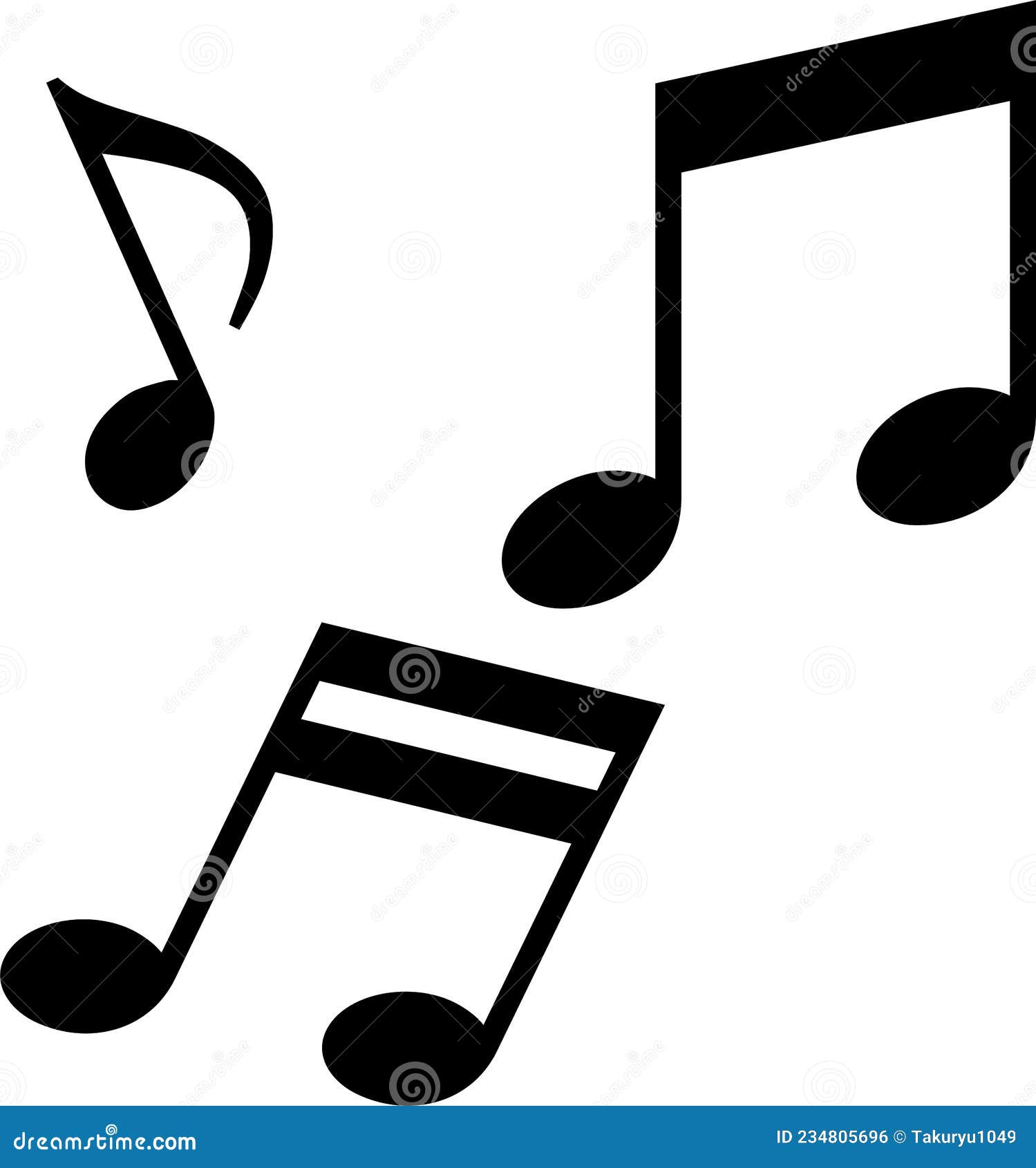 Black Music Notes. Simple Vector Image. Stock Vector - Illustration of ...