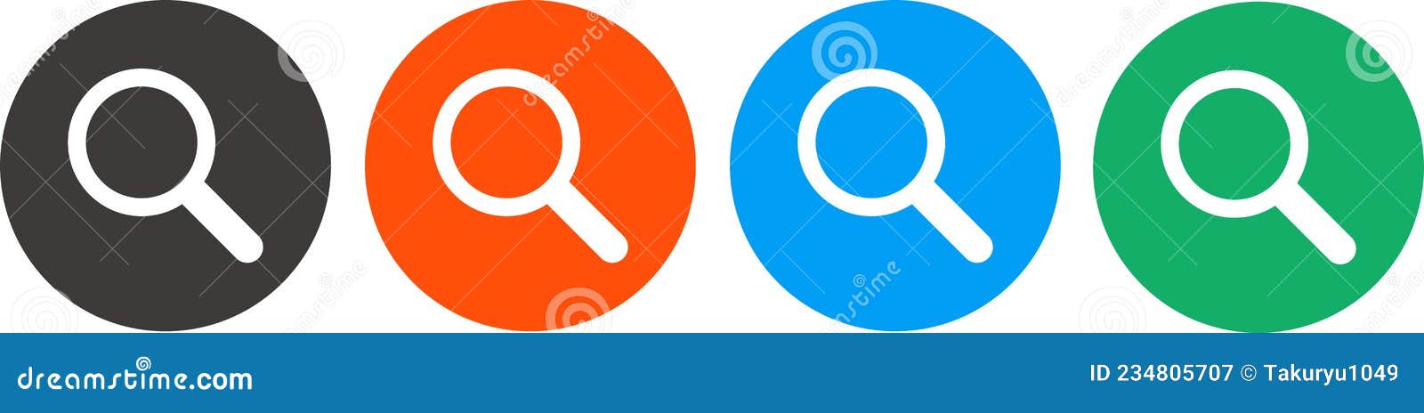 A Set of Round Search Icons. Colorful Vector Image. Stock Vector ...