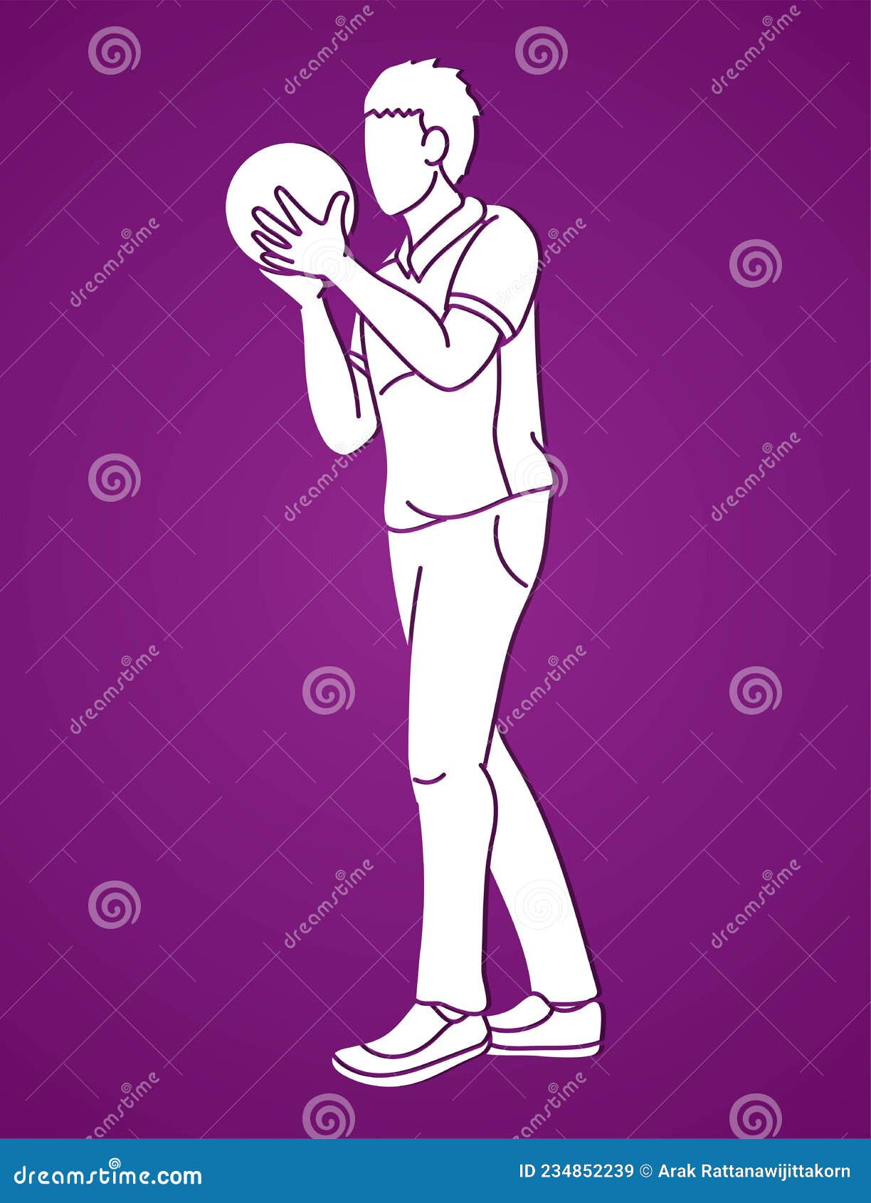 Bowling Player Bowler Action Cartoon Sport Graphic Vector Stock Vector ...