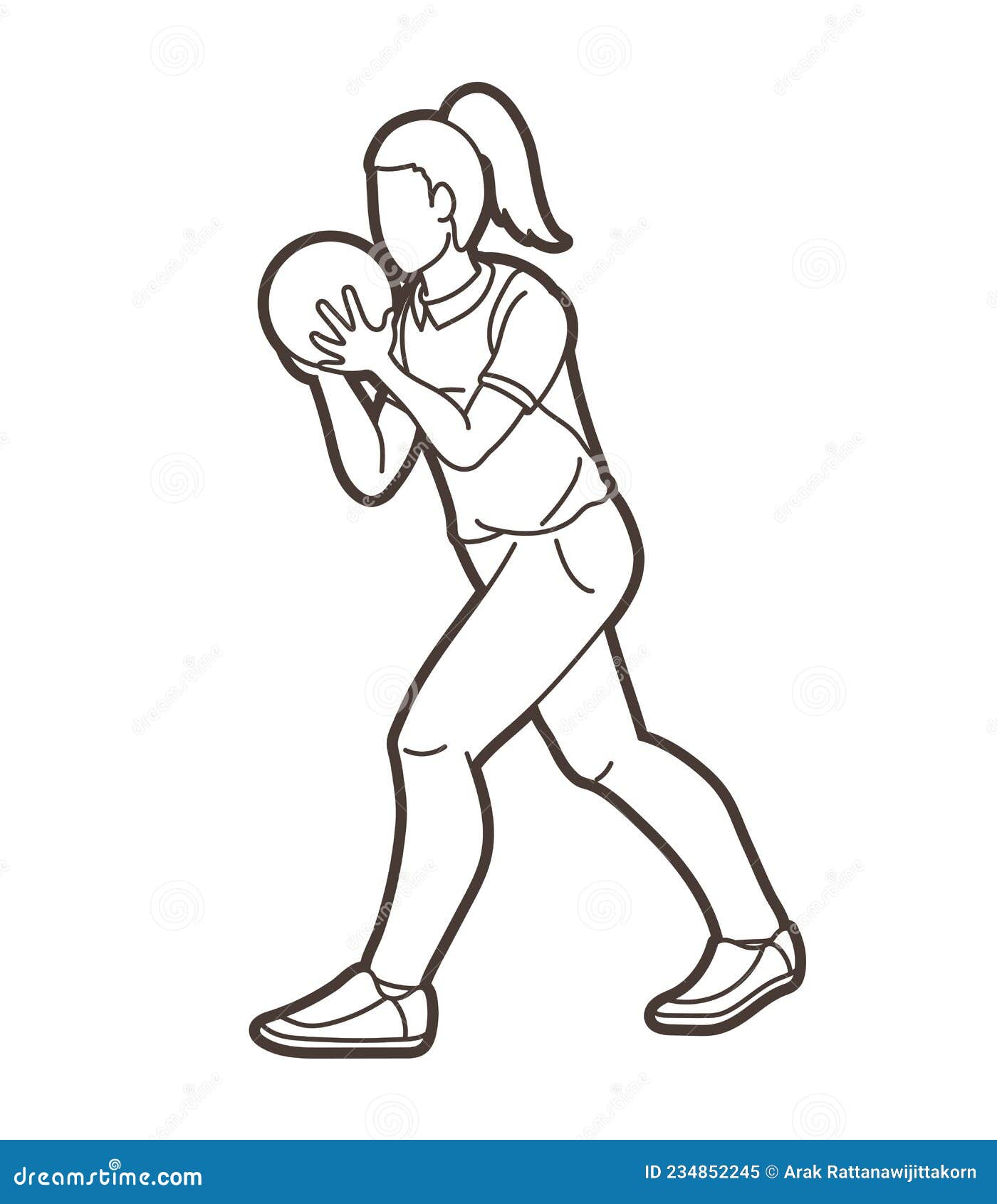 Bowling Player Bowler Action Cartoon Sport Graphic Vector Stock Vector ...