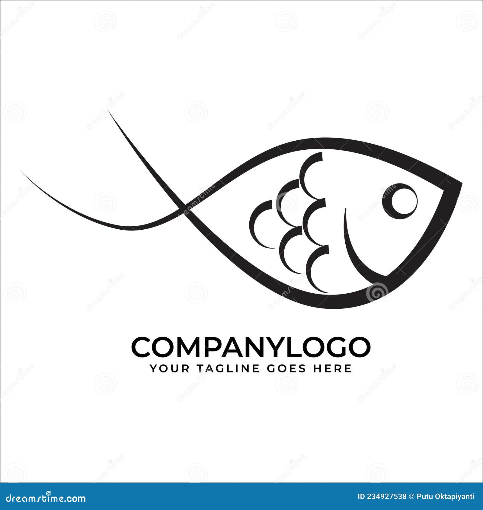 Cool Fish Line Logo, Simple and Cool Fish Logo Template Vector Stock ...
