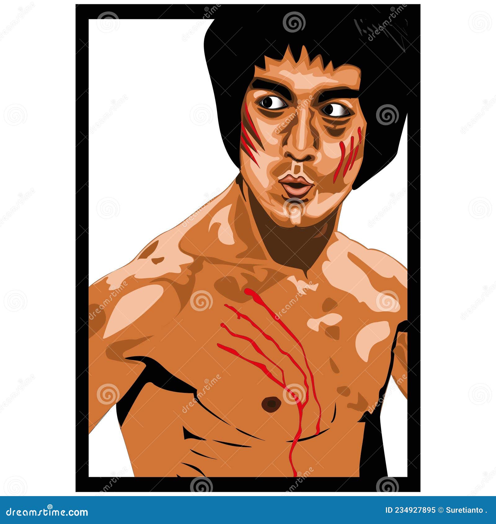 Bruce Lee Vector Illustration Sketch Royalty-Free Cartoon ...
