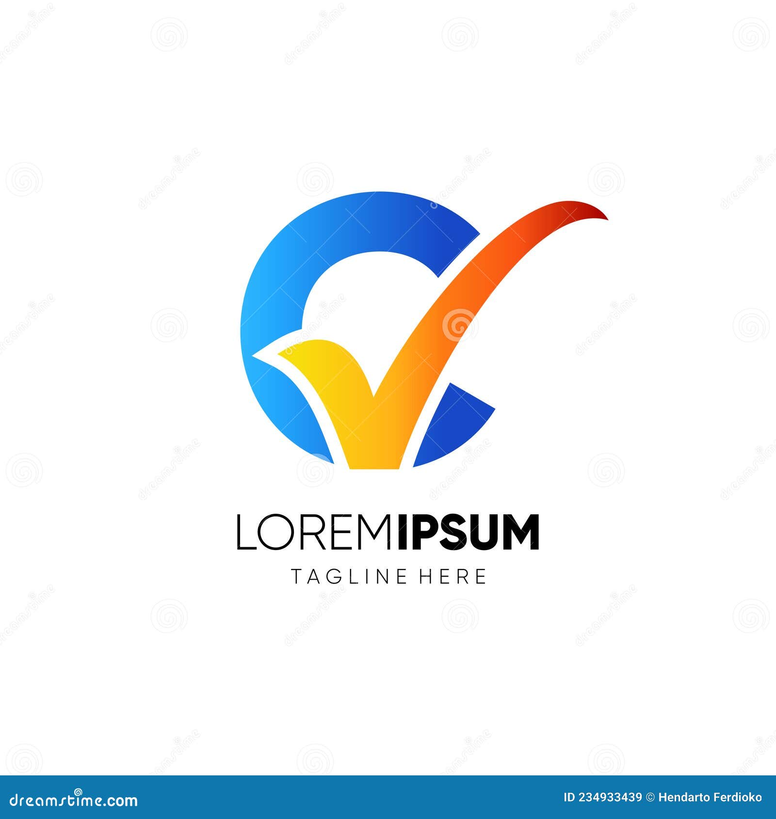 Letter C Tick or Check Mark Logo Design Vector Icon Graphic Stock ...