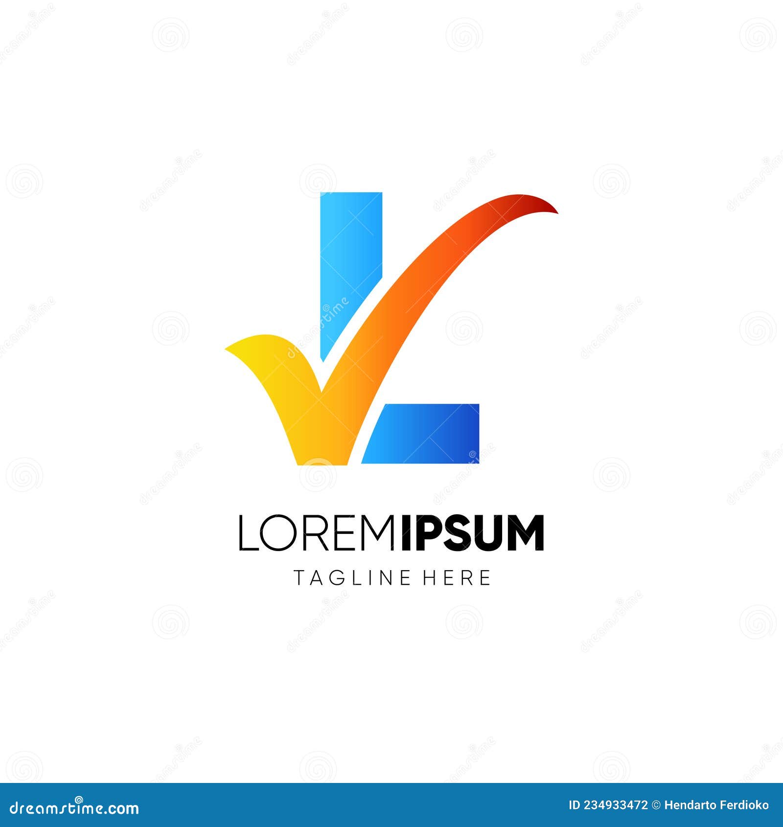 Letter L Tick or Check Mark Logo Design Vector Icon Graphic Stock ...
