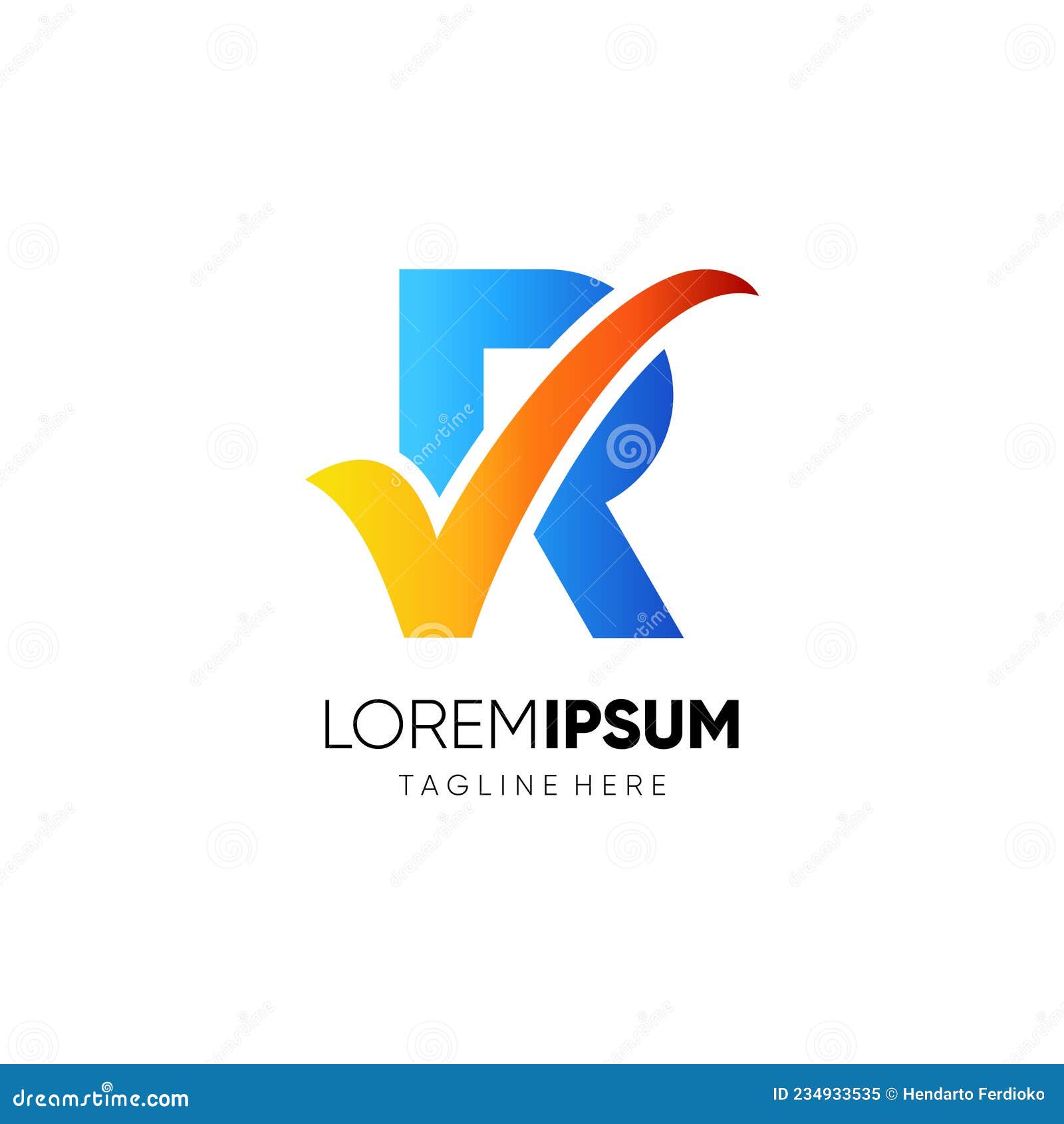 Letter R Tick or Check Mark Logo Design Vector Icon Graphic Stock ...