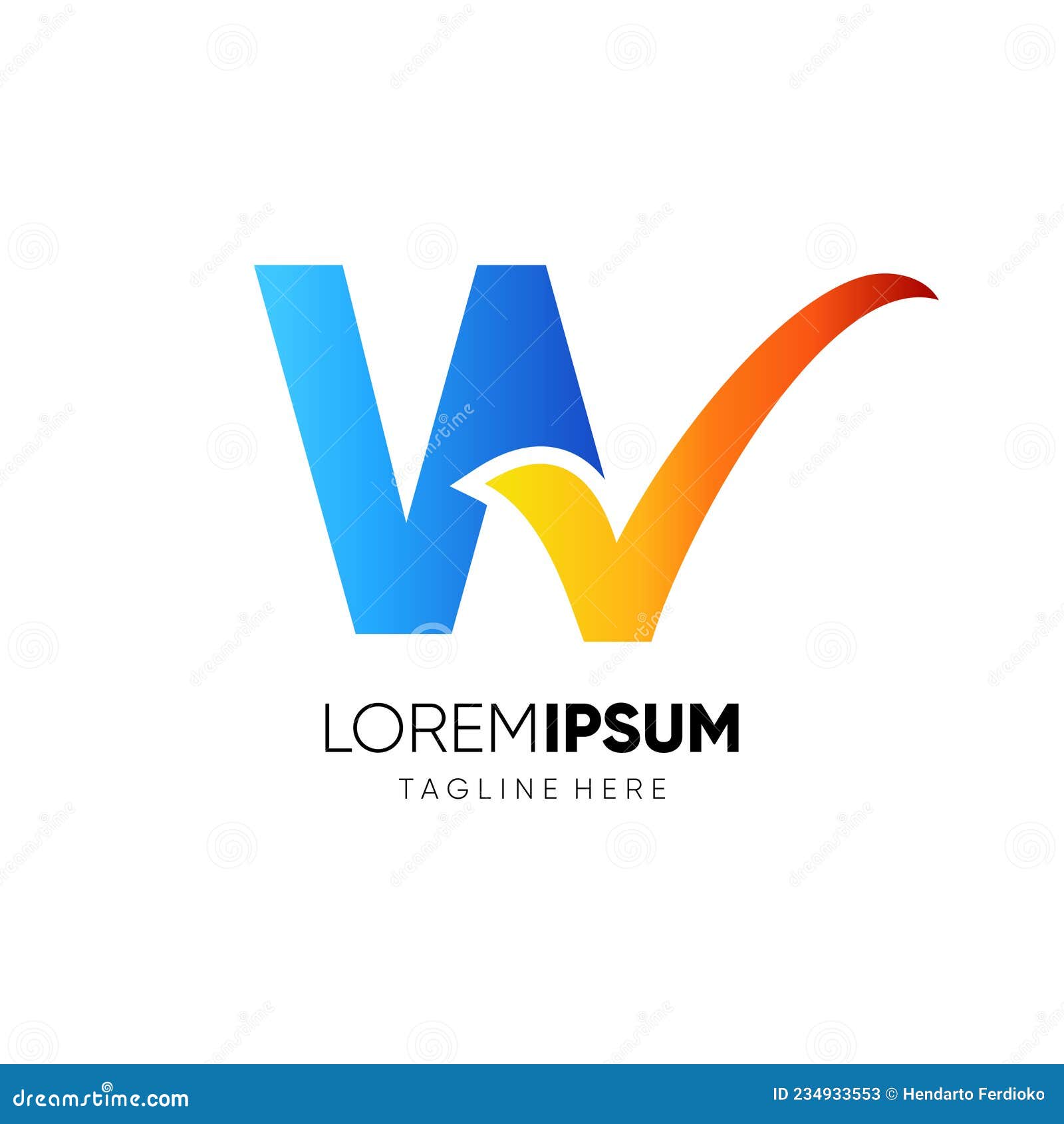 Letter W Tick or Check Mark Logo Design Vector Icon Graphic Stock ...