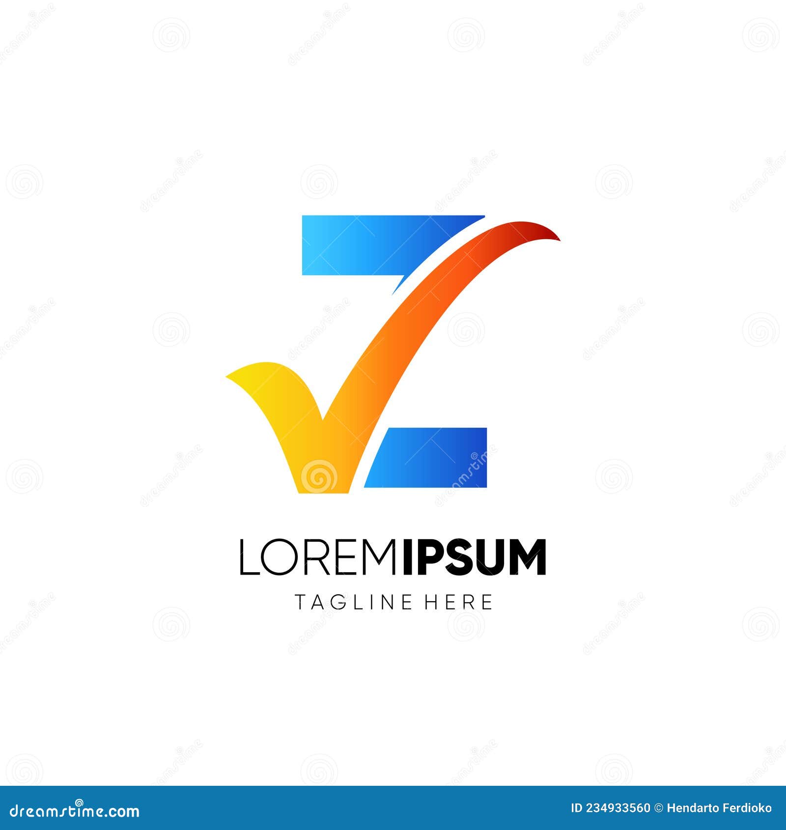 Letter Z Tick or Check Mark Logo Design Vector Icon Graphic Stock ...