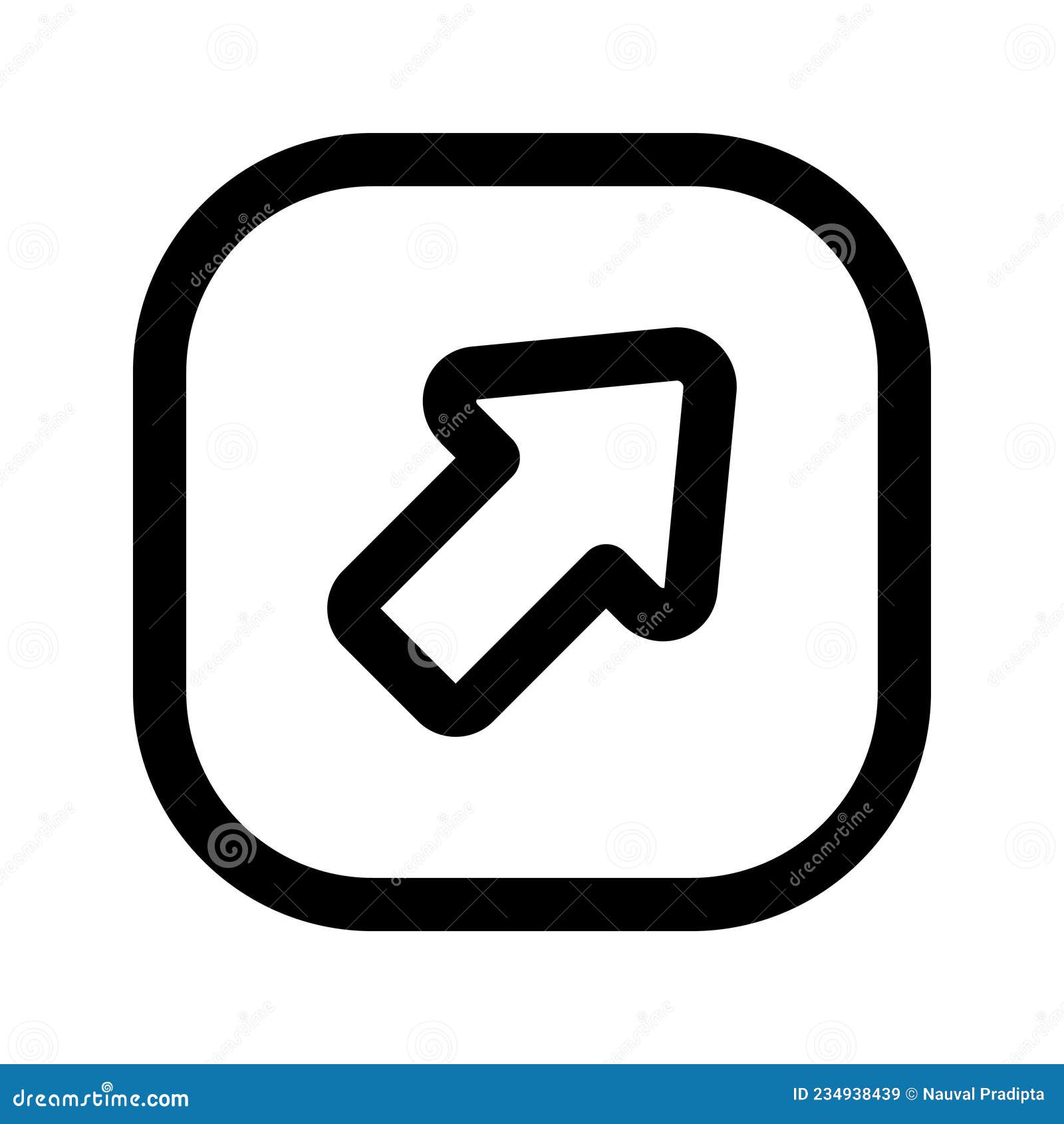 Top Right Arrow 1 Outline Style Icon Stock Vector - Illustration of ...