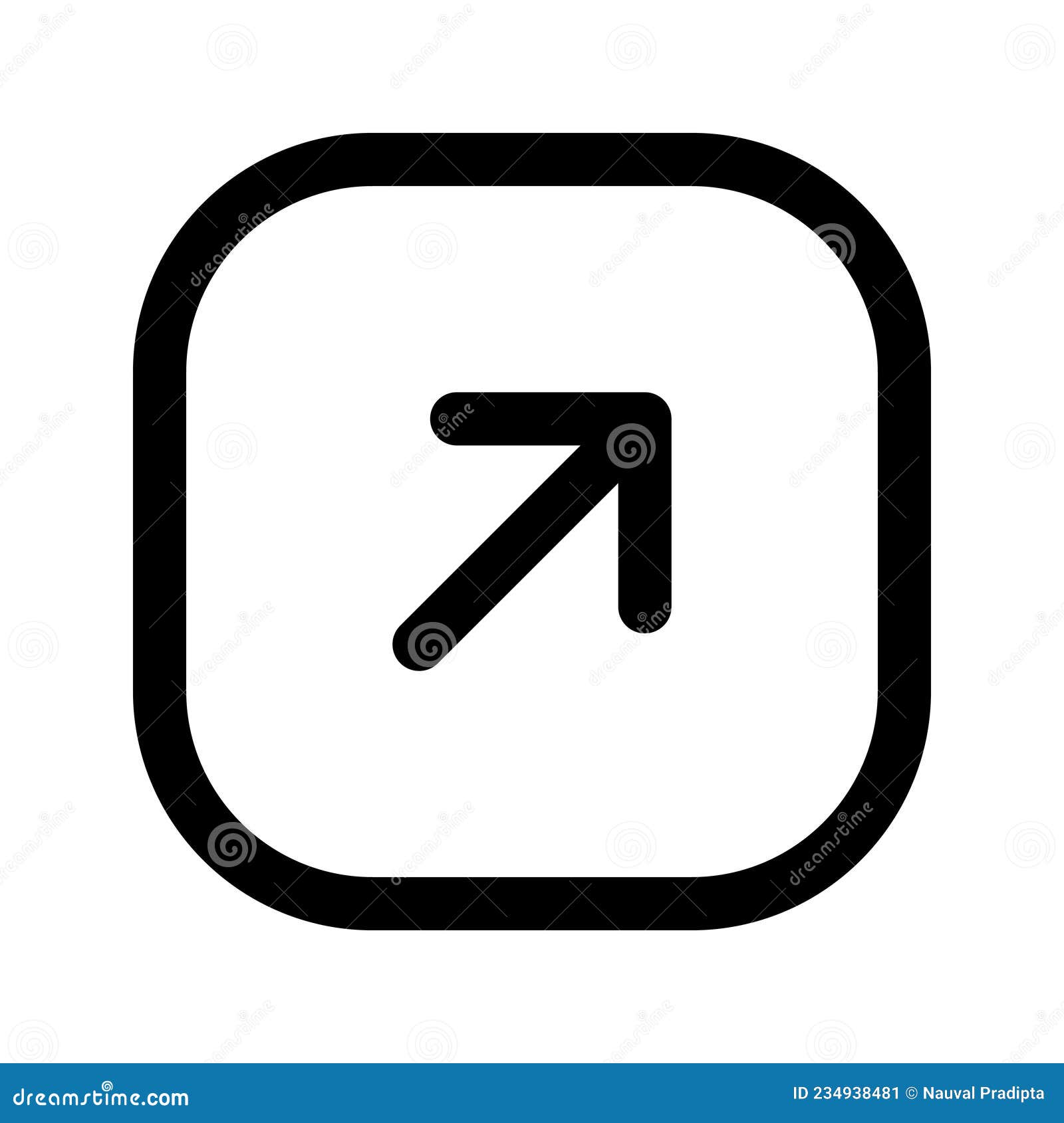 Top Right Arrow 2 Outline Style Icon Stock Vector - Illustration of ...