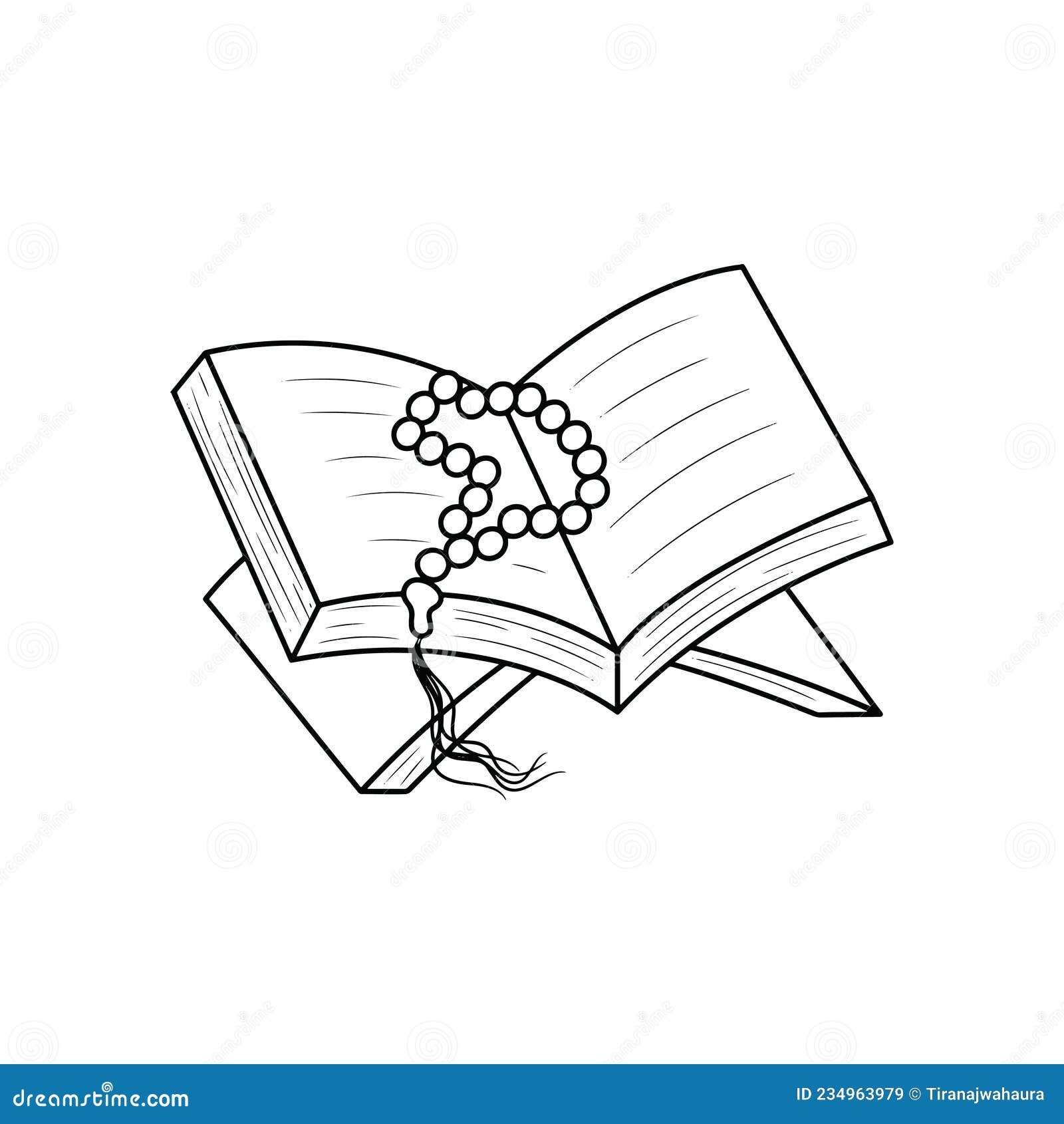 Hand Drawn Sketch of Holy Book or Koran Stock Vector - Illustration of ...