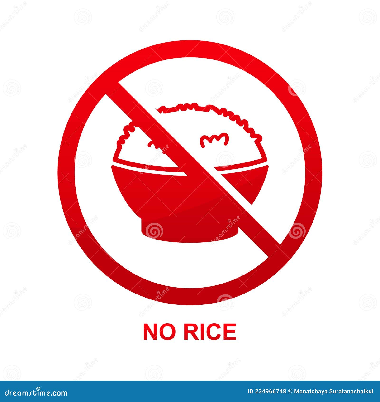 No Rice Sign Isolated on White Background Vector Stock Vector ...