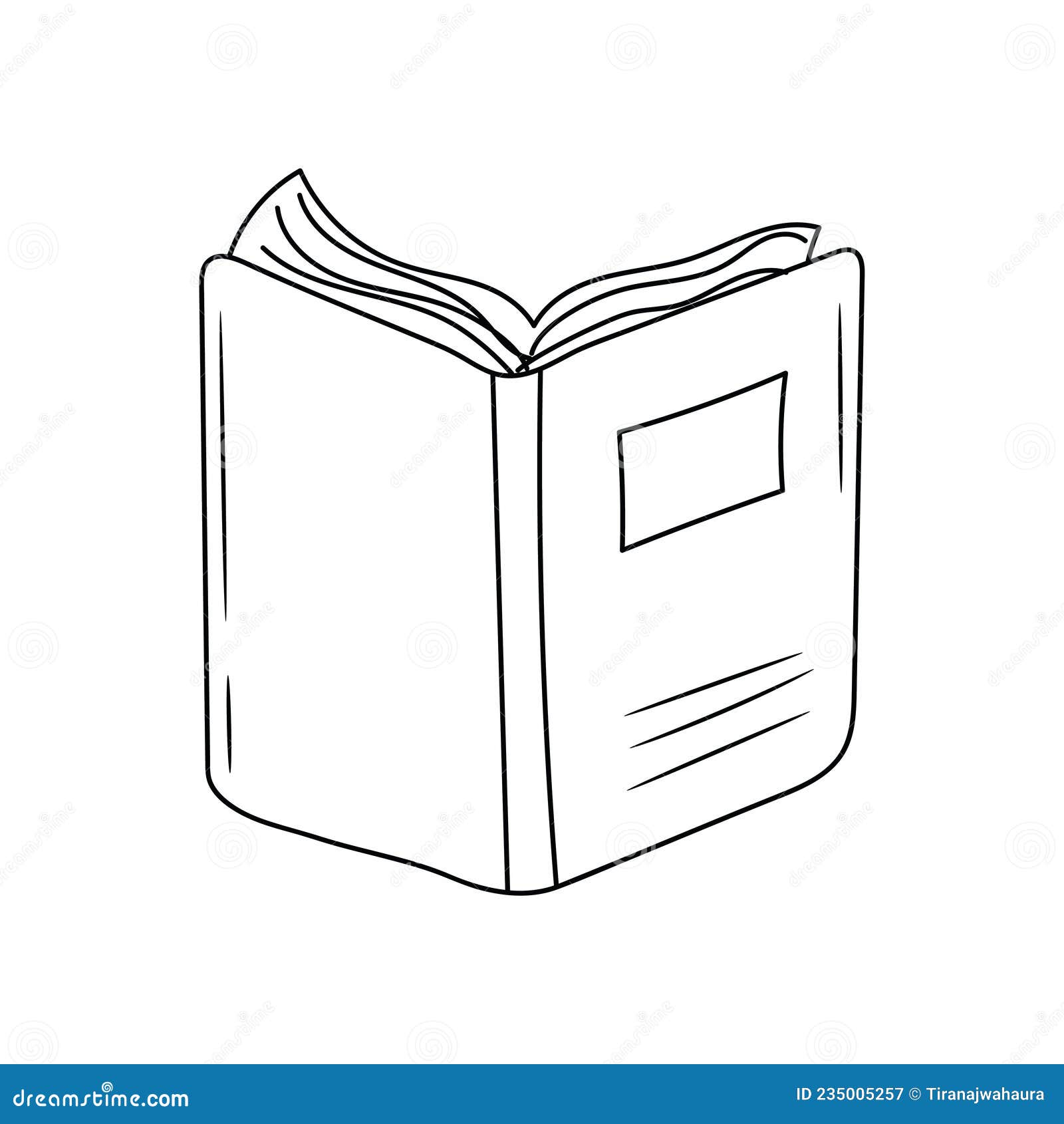 Simple Books, Black and White Line Art Vector Illustration Stock Vector ...