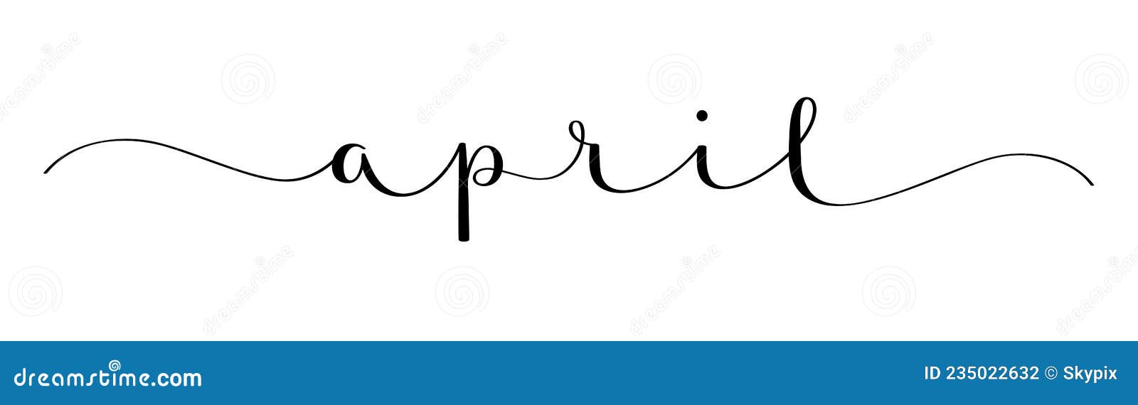 APRIL Black Brush Calligraphy Banner Stock Vector - Illustration of ...