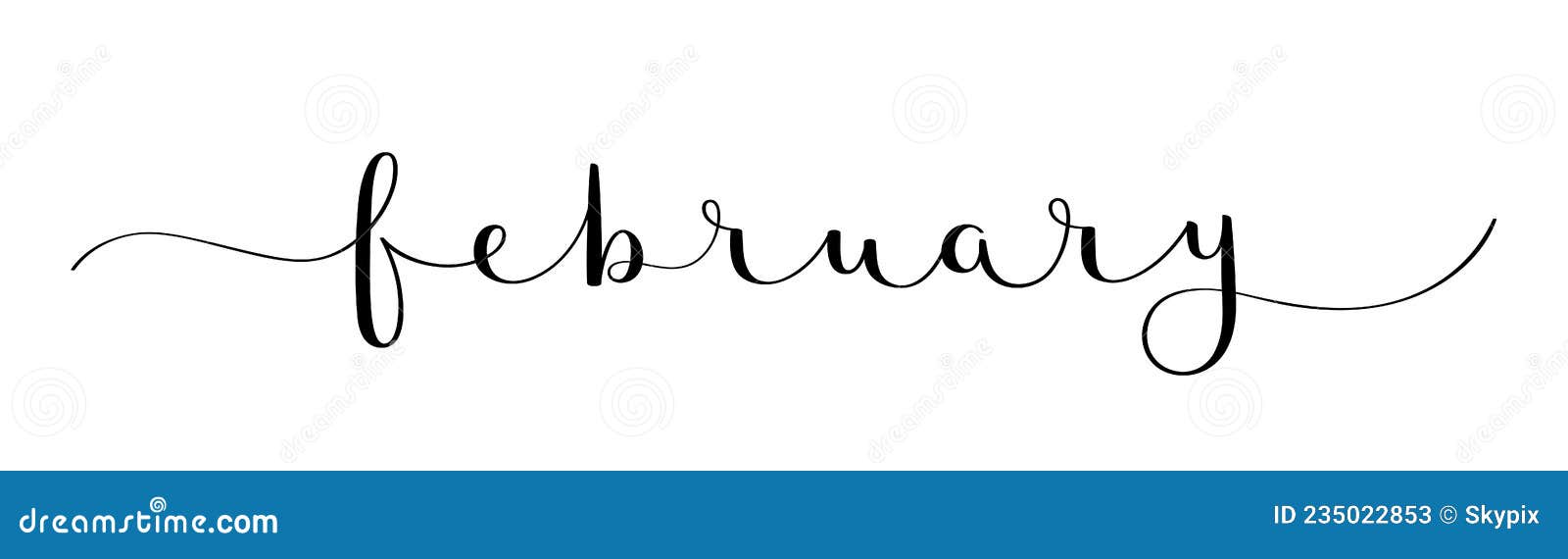 FEBRUARY Black Brush Calligraphy Banner Stock Vector - Illustration of ...