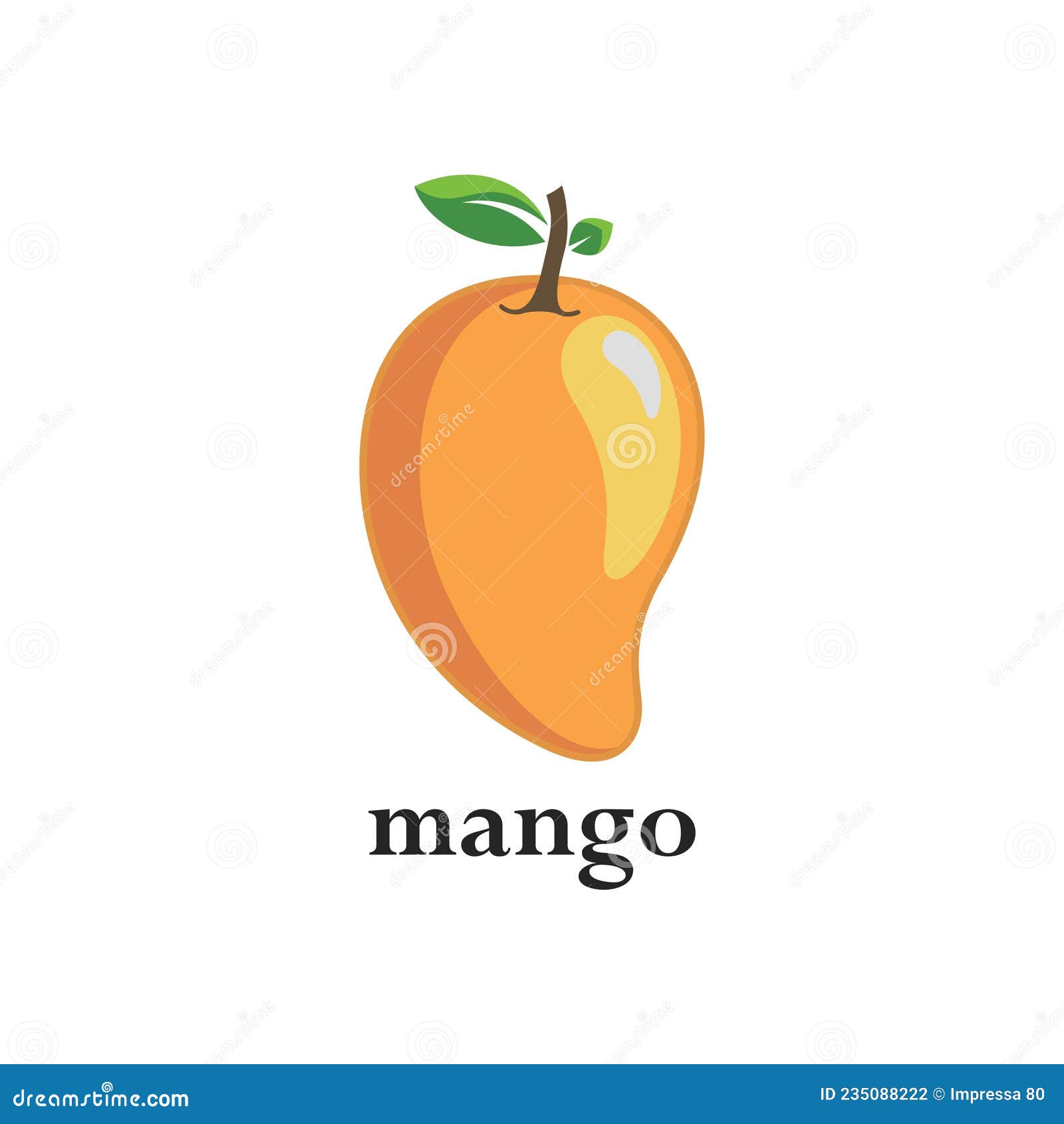A Mango Illustration Logo with a Fresh Yellow Color Stock Vector ...