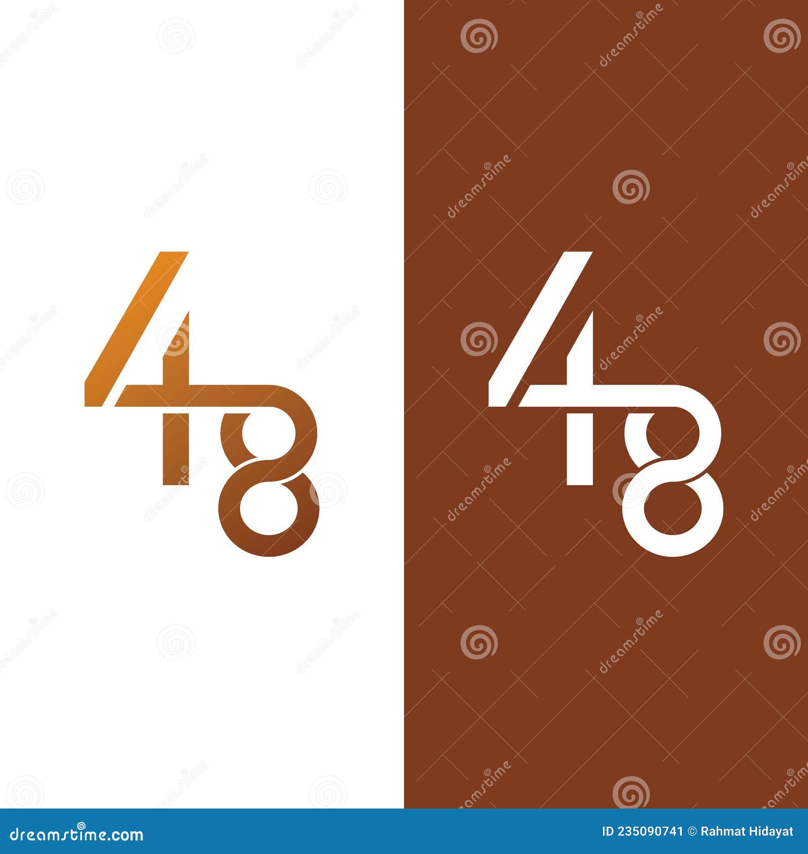 Logo or Icon Number 48 stock vector. Illustration of celebration ...