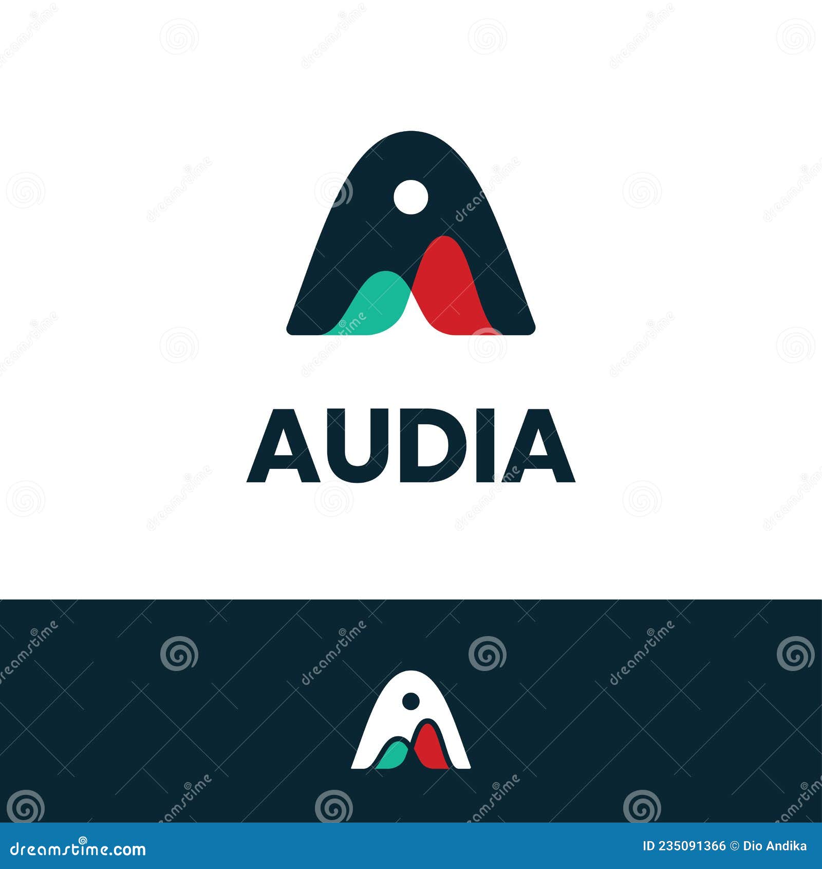 Audia Audio Wave Logo Design Stock Vector - Illustration of audiologist ...