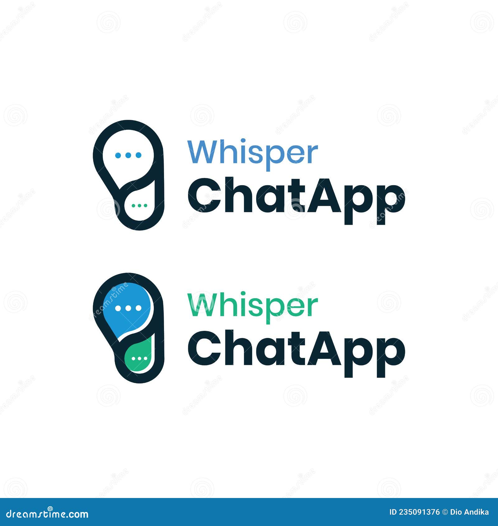 Whisper Chat App Bubble Logo Design Stock Vector - Illustration of ...