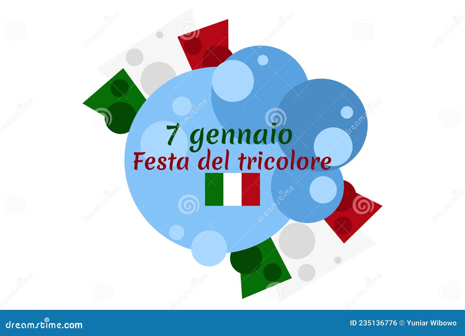 Translation: January 7, Tricolour Day Festa Del Tricolore Vector ...