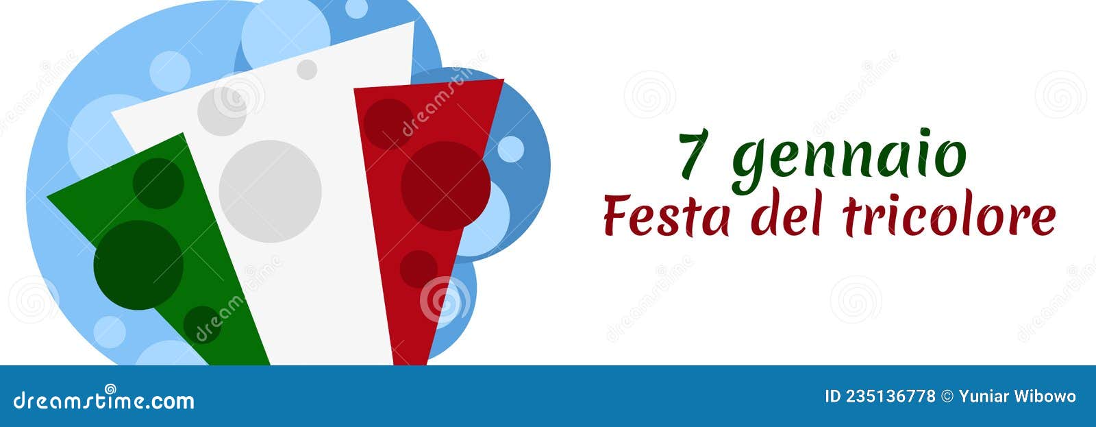 Translation: January 7, Tricolour Day Festa Del Tricolore Vector ...