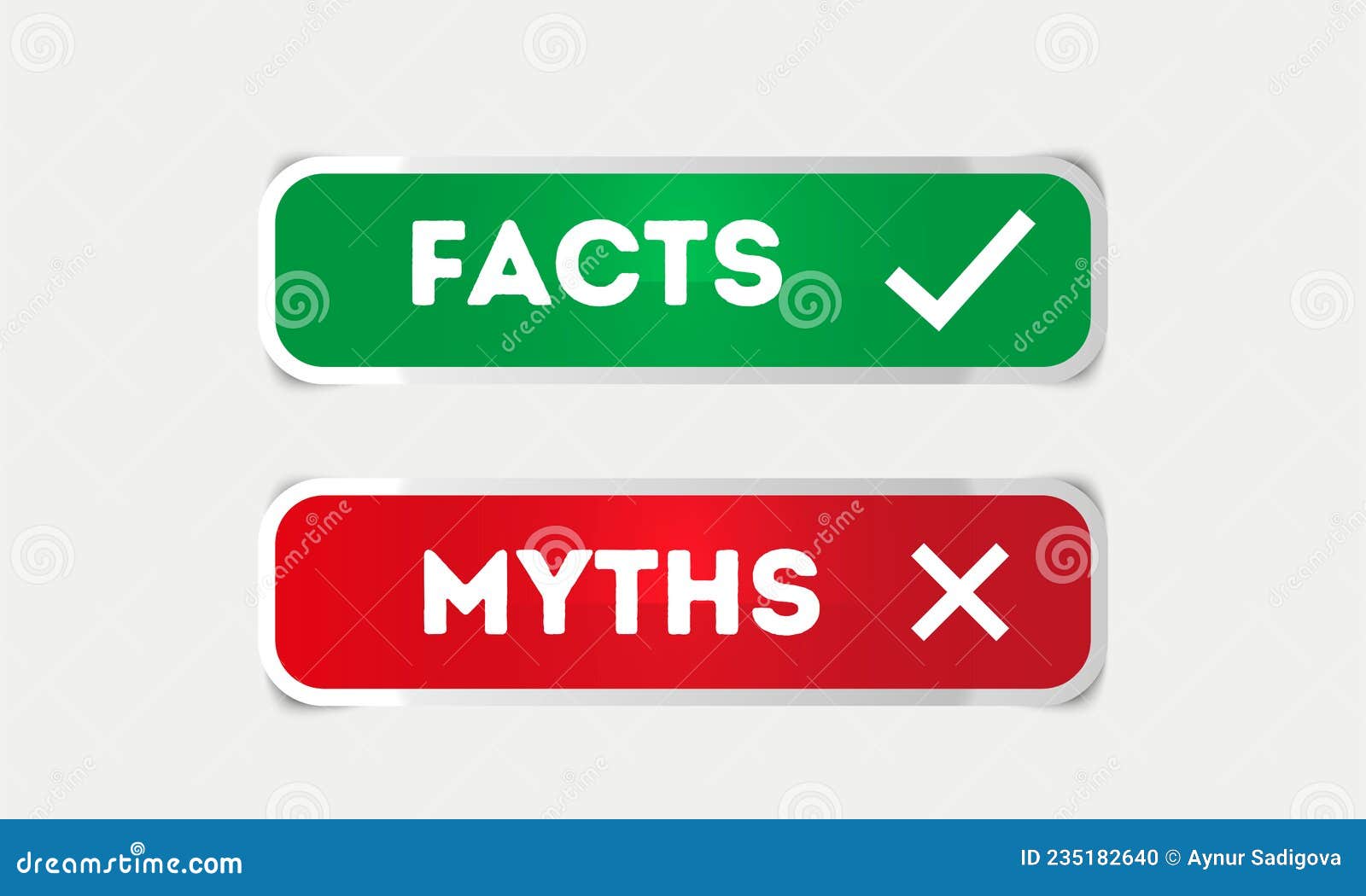 Facts Myths Sign. True Or False Facts. Concept Of Thorough Fact ...