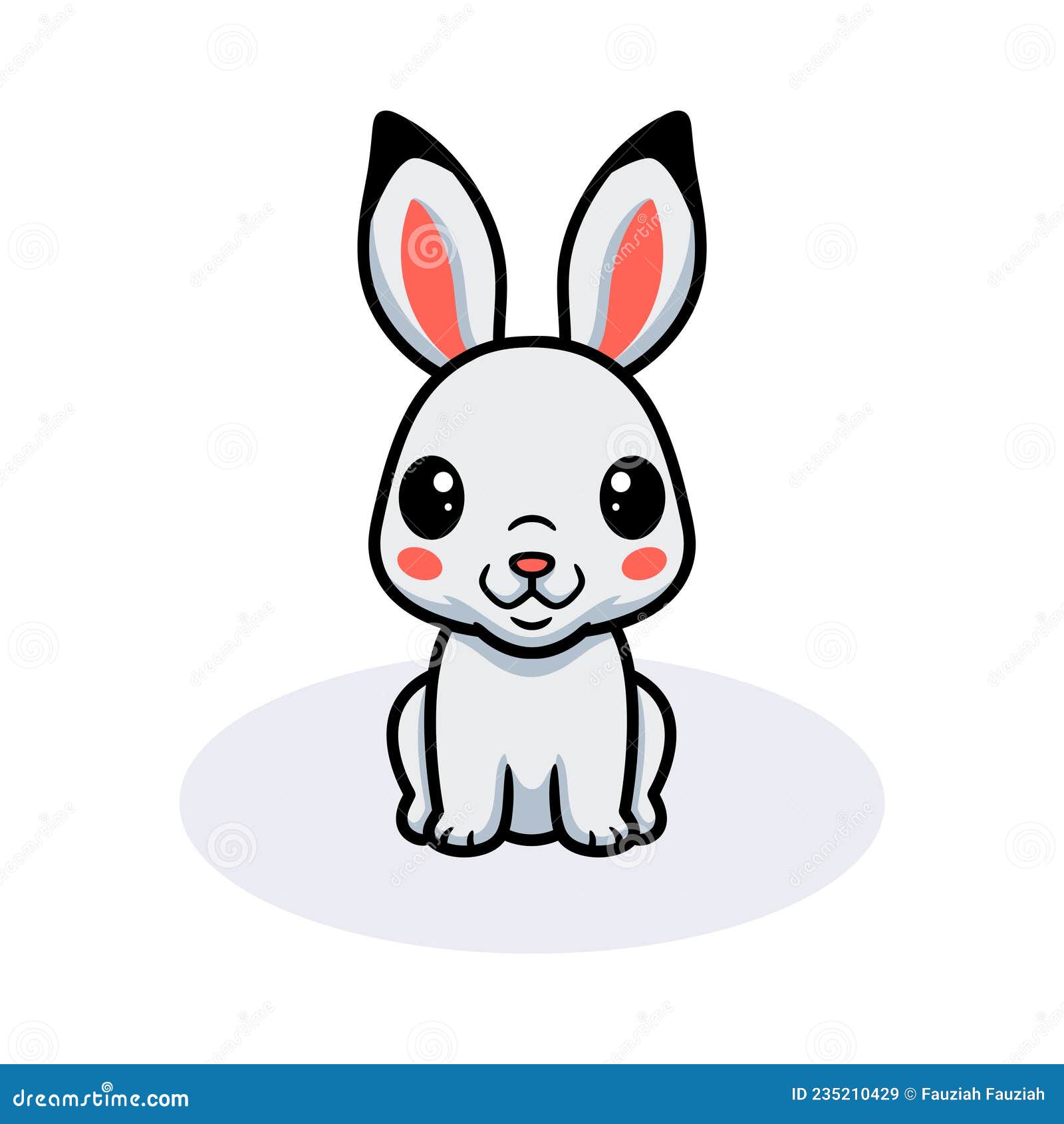 Cute Little Rabbit Cartoon Sitting Stock Vector - Illustration of ...