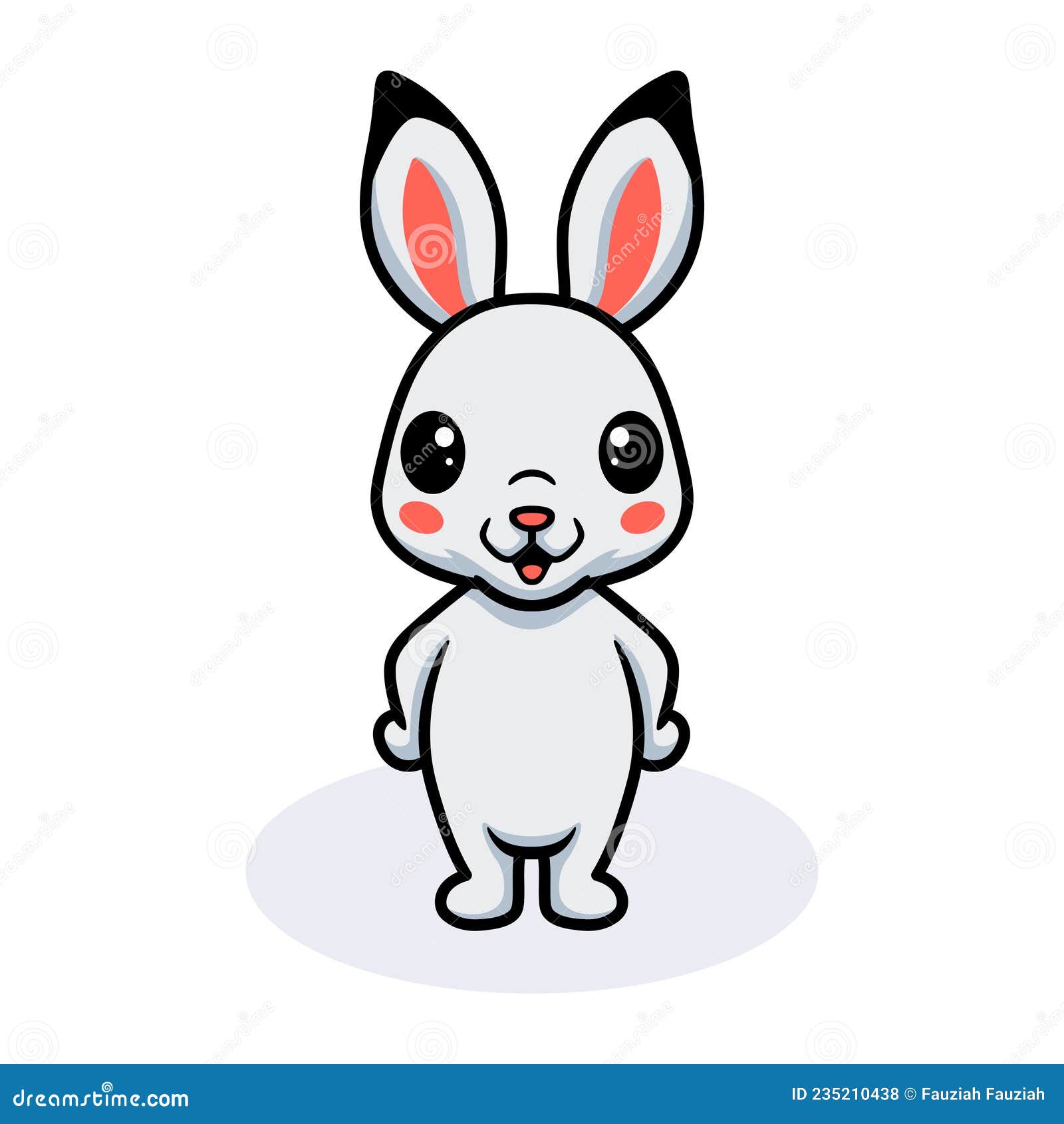 Cute Little Rabbit Cartoon Standing Stock Vector - Illustration of ...
