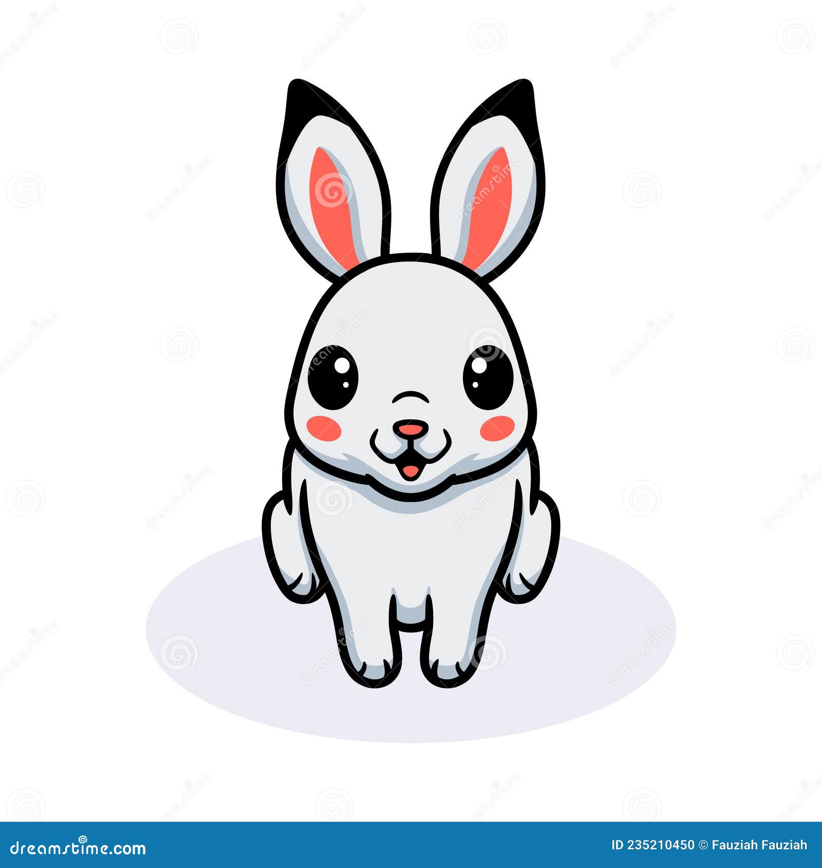 Cute Little White Rabbit Cartoon Stock Vector - Illustration of newborn ...