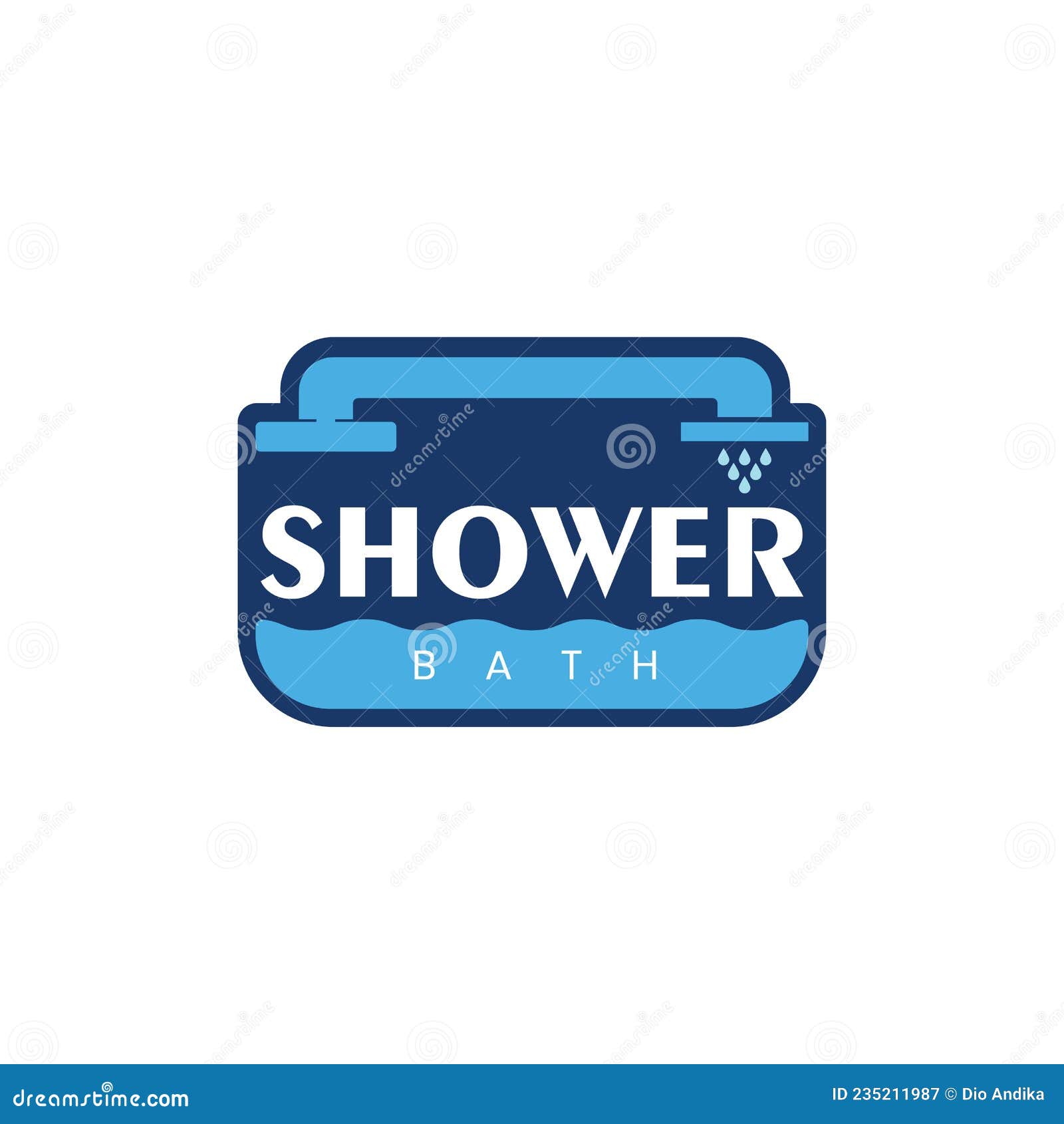 Shower Bath Spa Cold and Hot Water Simple Logo Design Stock Vector ...