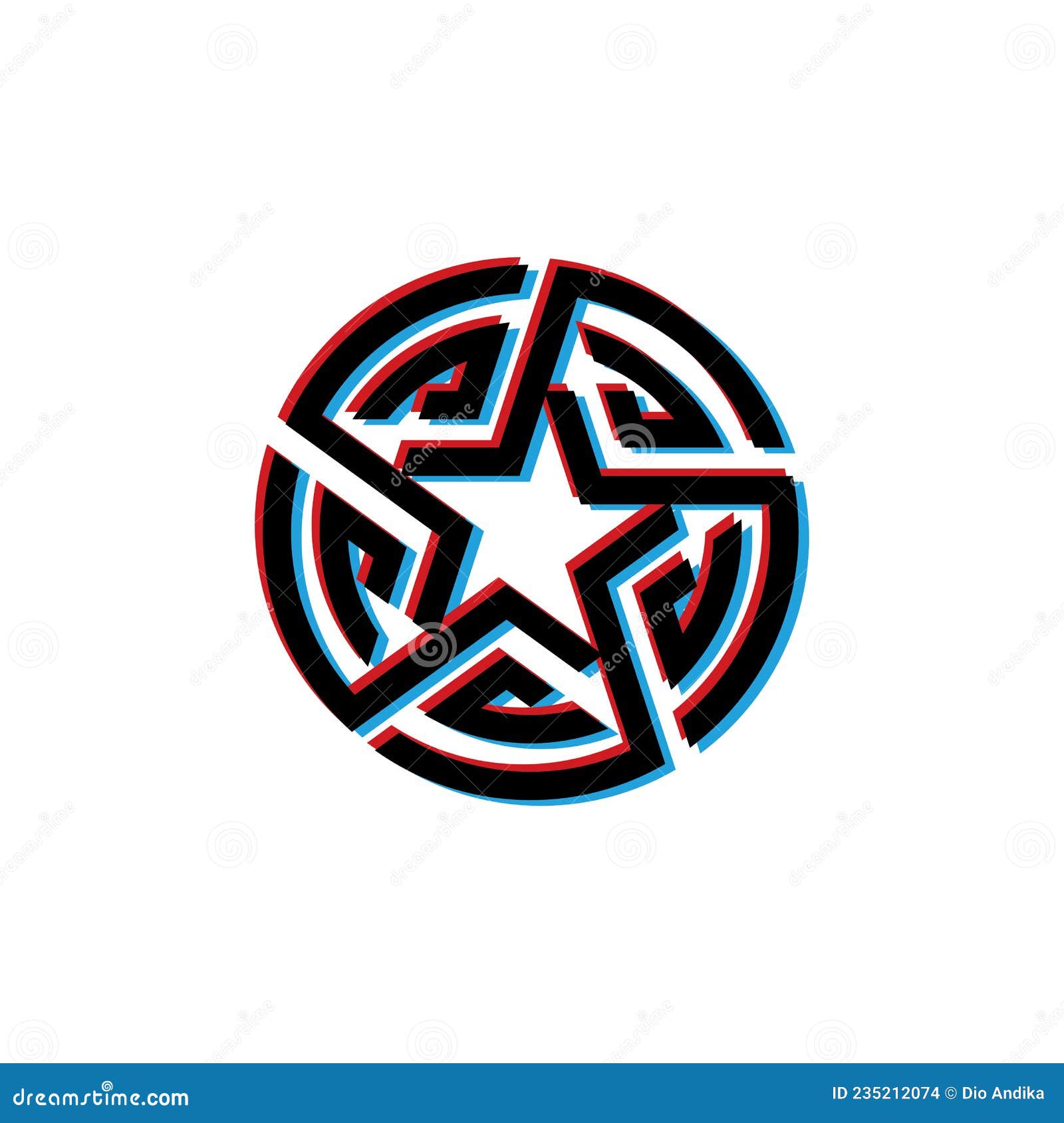 Pentagram Star Line Art Logo Design Stock Vector - Illustration of ...