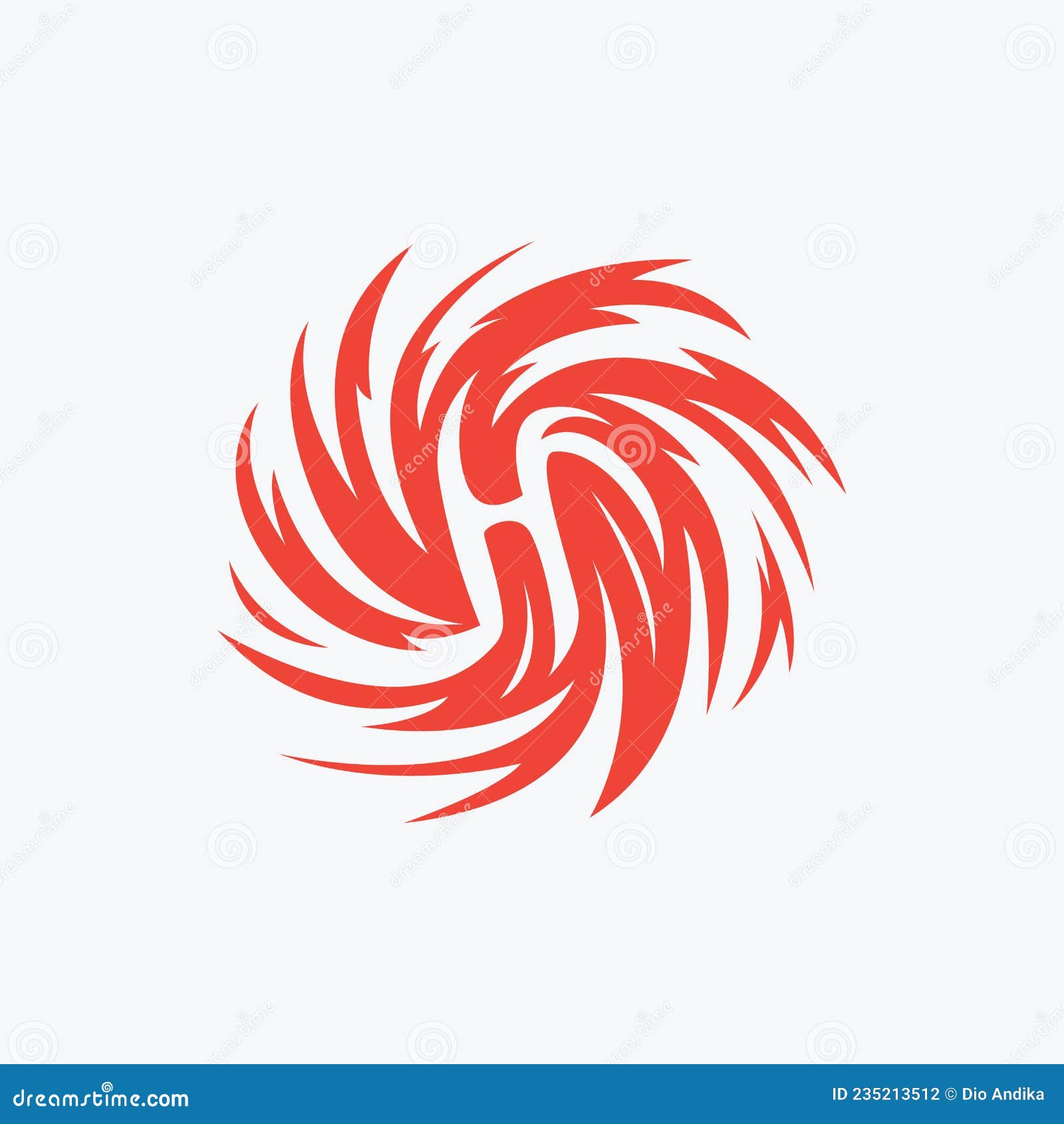 Red Letter H for Hurricane Cyclone Tornado Wind Logo Design Stock ...