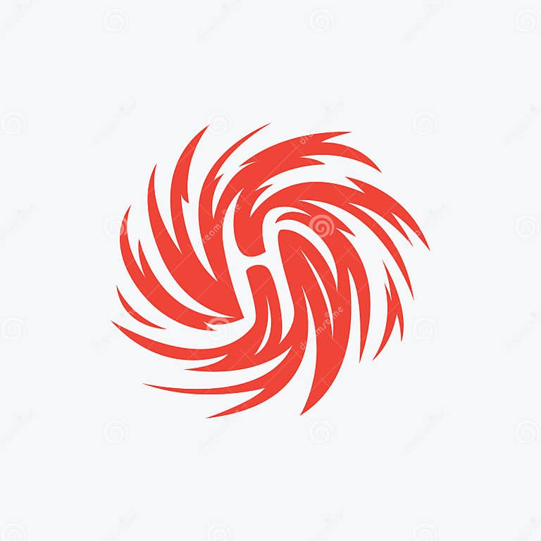 Red Letter H for Hurricane Cyclone Tornado Wind Logo Design Stock ...