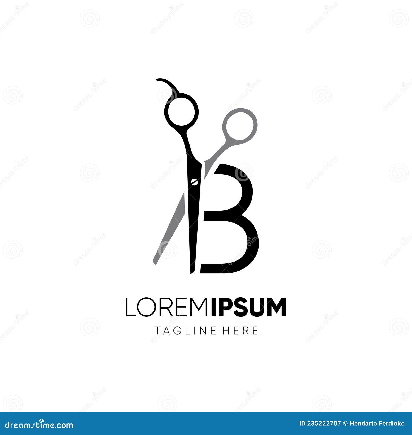 Letter Initial B Scissor Logo Design Icon Graphic Stock Vector ...