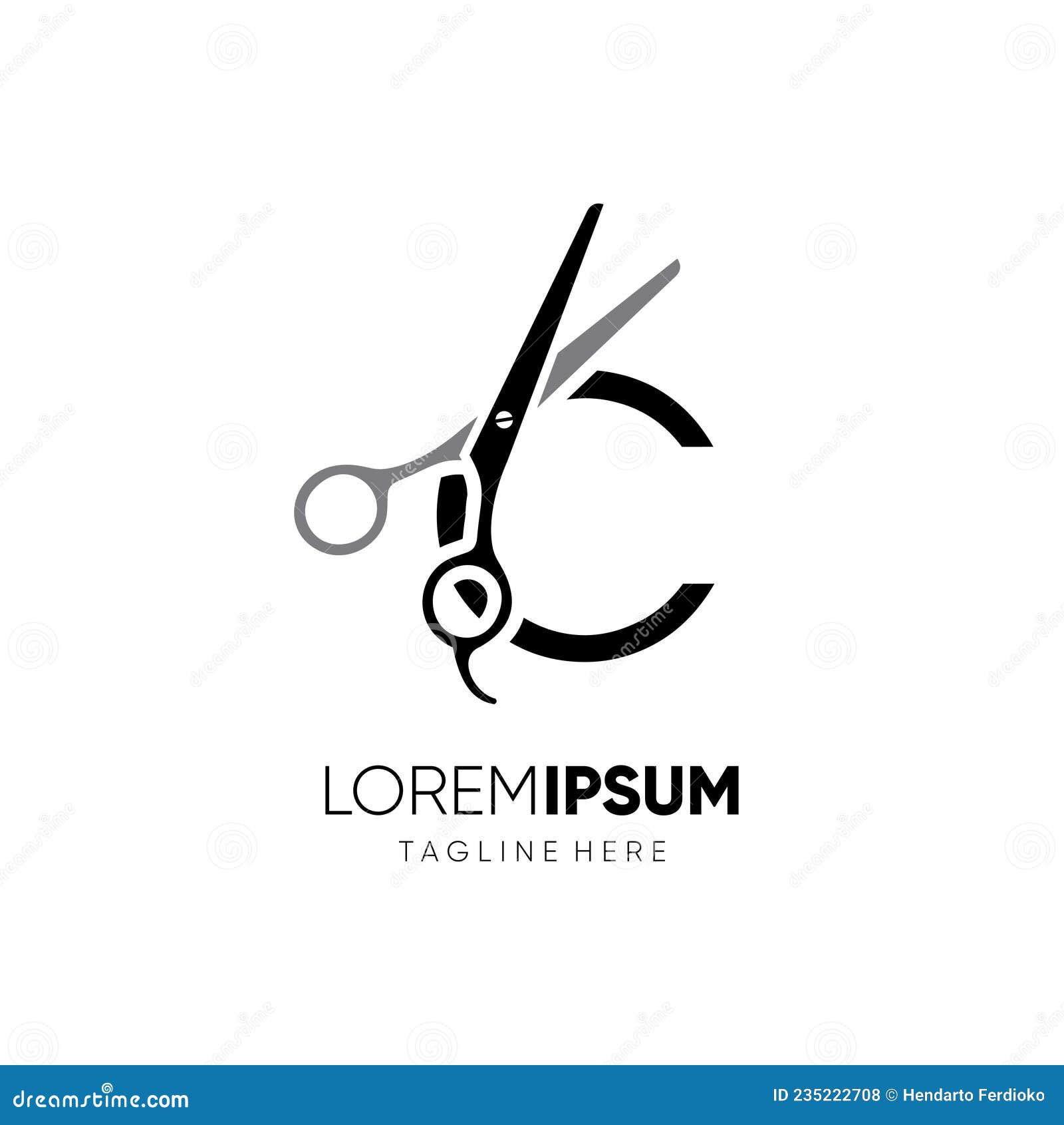 Letter Initial C Scissor Logo Design Icon Graphic Stock Vector ...