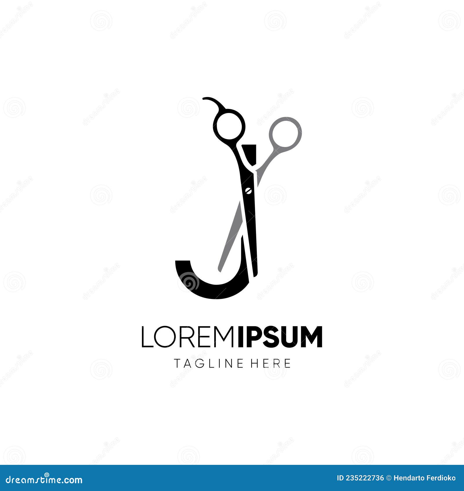 Letter Initial J Scissor Logo Design Icon Graphic Stock Vector ...