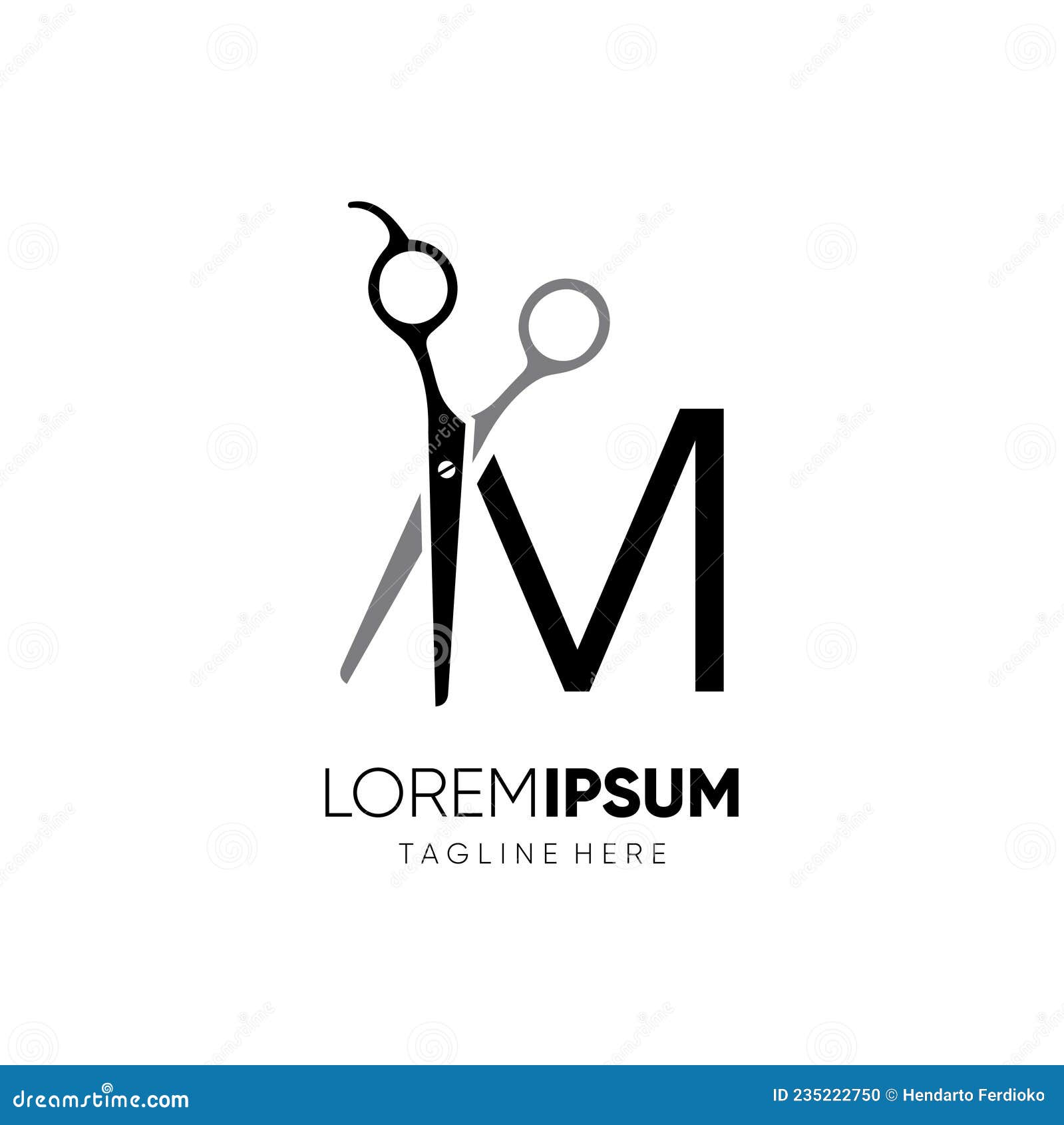 Letter Initial M Scissor Logo Design Icon Graphic Stock Vector ...