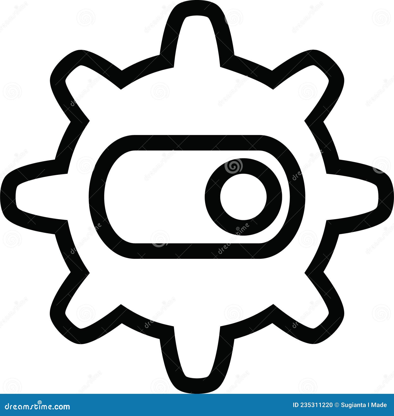 Line Art Setting System Icon Vector Stock Vector - Illustration of ...