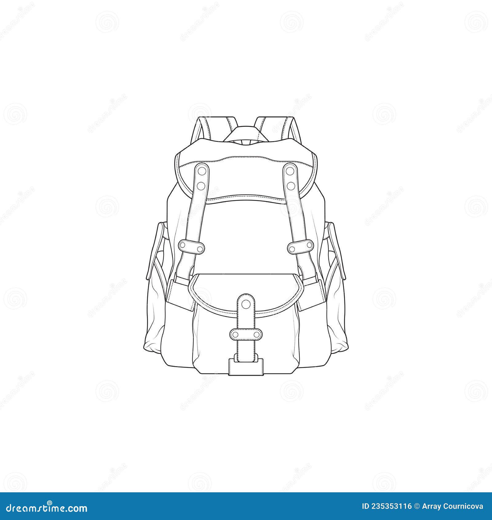 Backpack Outline Drawing Vector, Backpack in a Sketch Style, Trainers ...