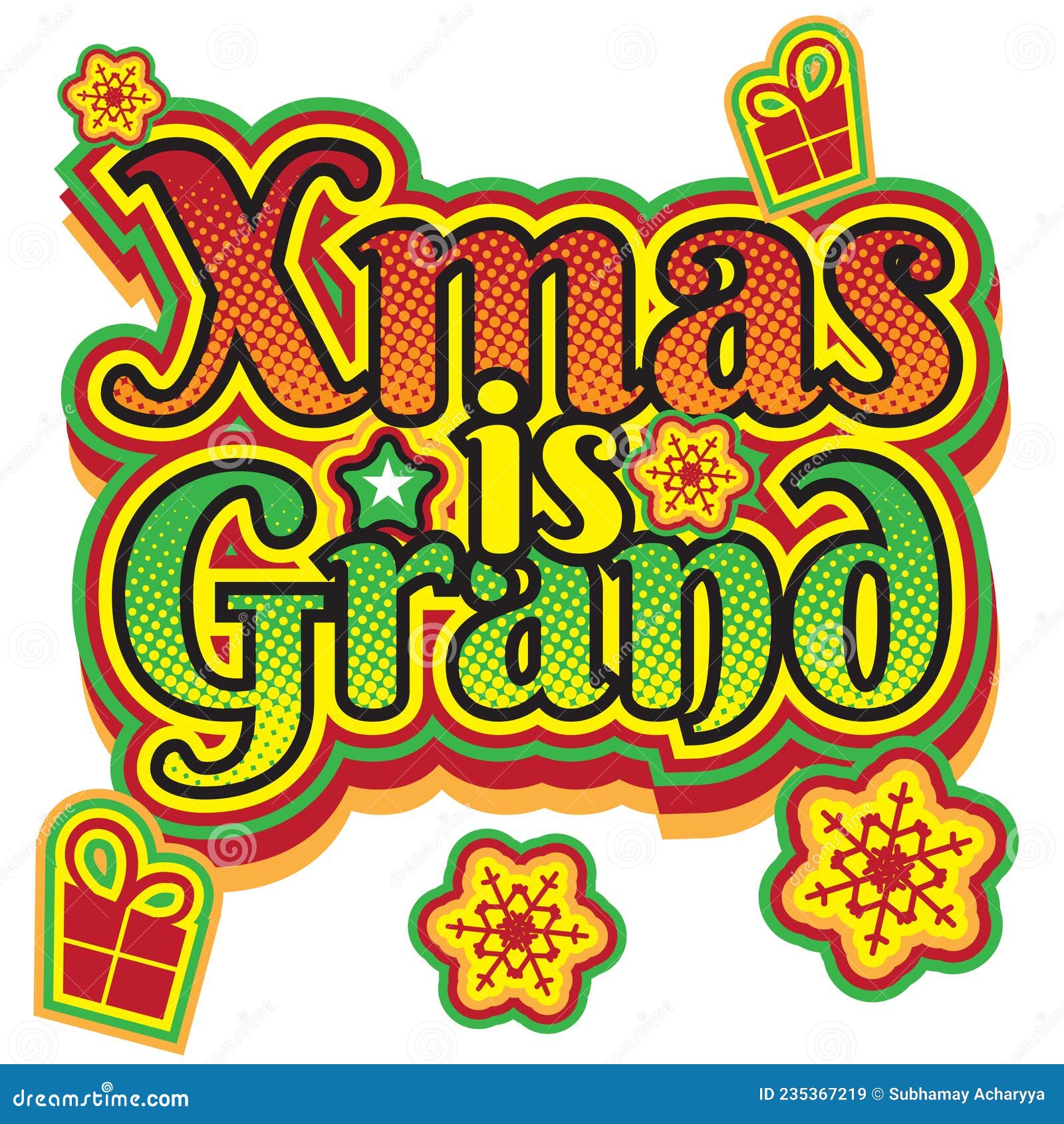 Christmas Card, Poster and Text Art with Festival Theme Vector ...