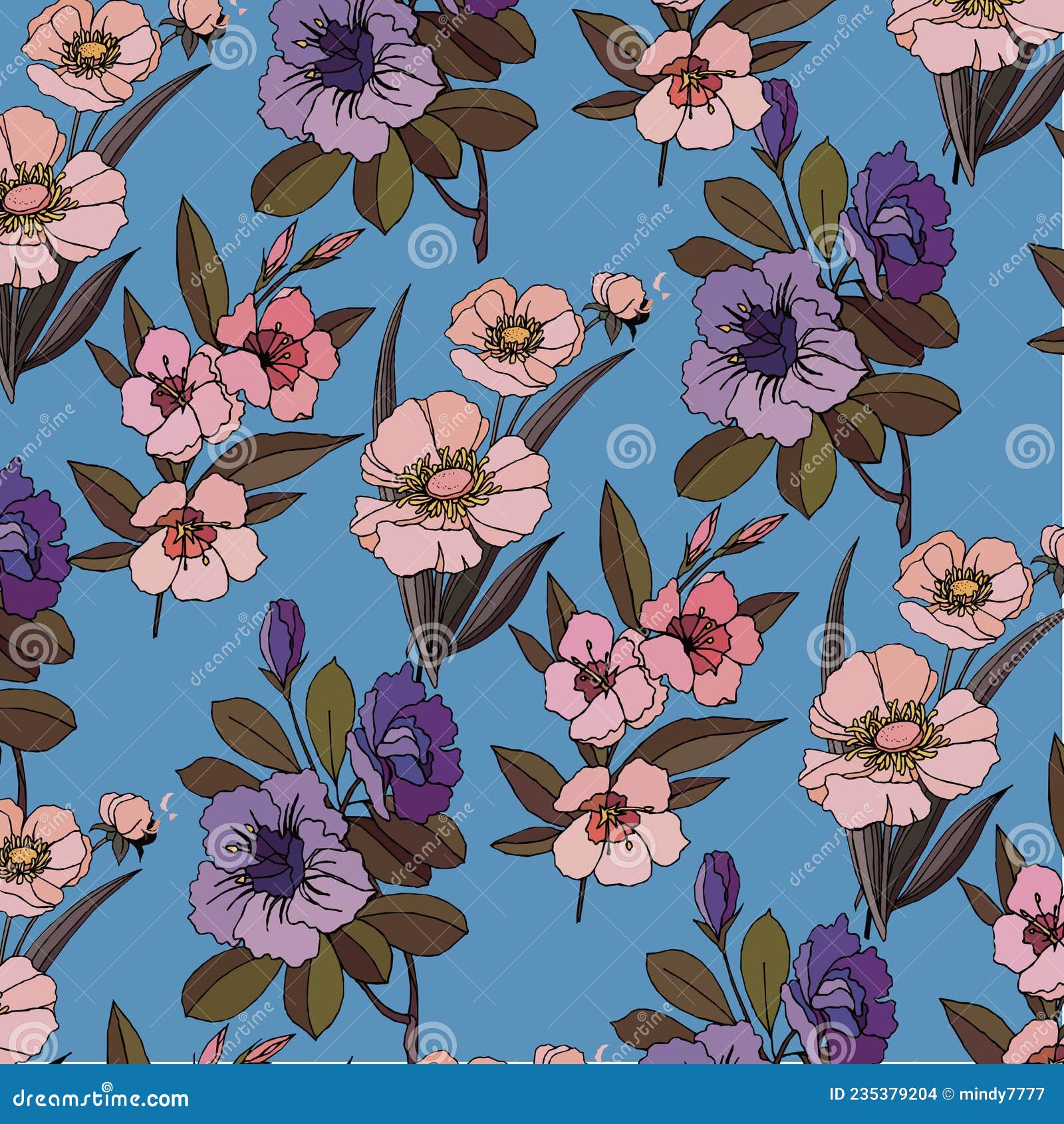 Floral Background for Textiles. Wall Art, Textiles Wrapping Paper Stock ...