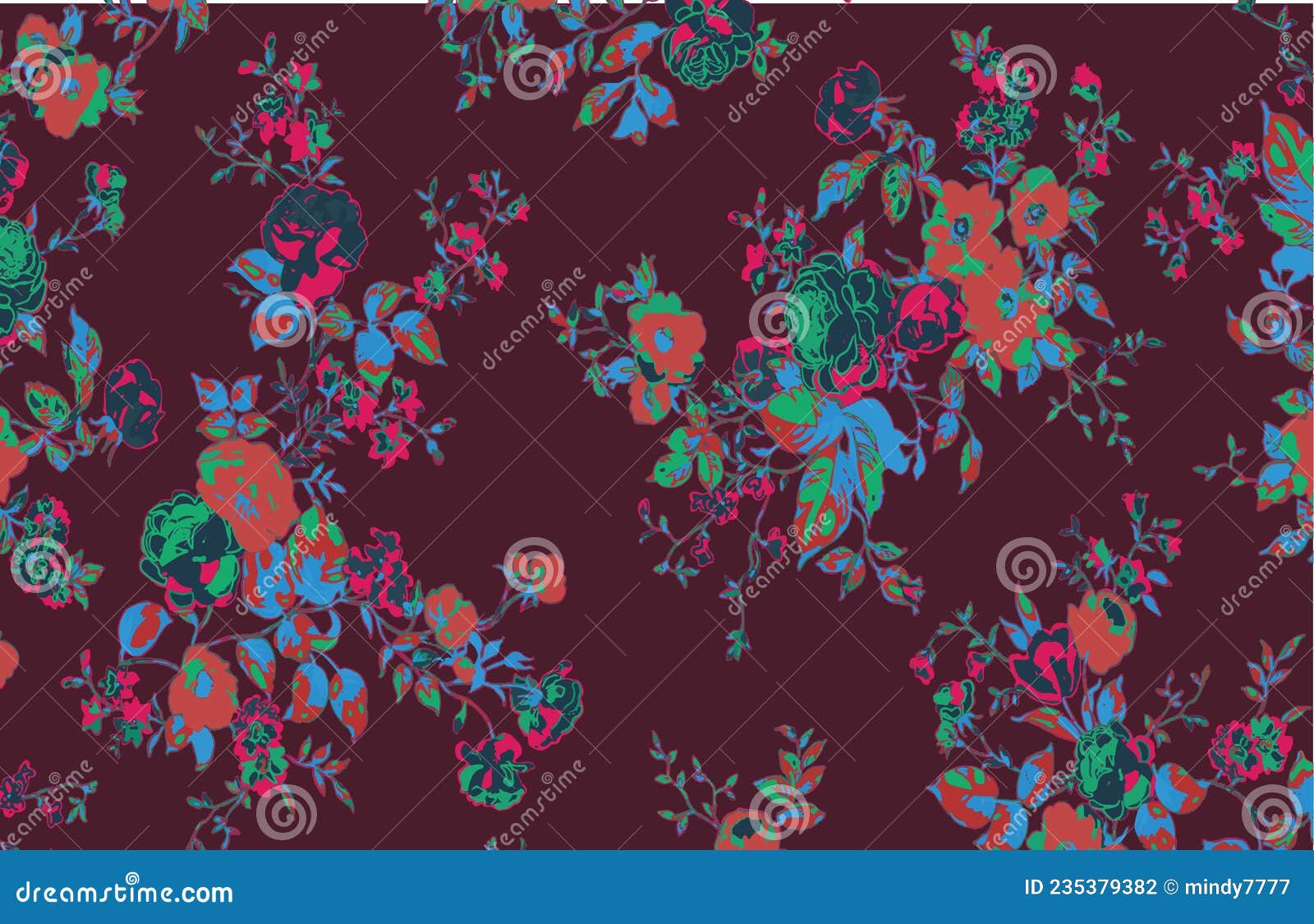 Floral Background for Textiles. Wall Art, Textiles Wrapping Paper Stock ...