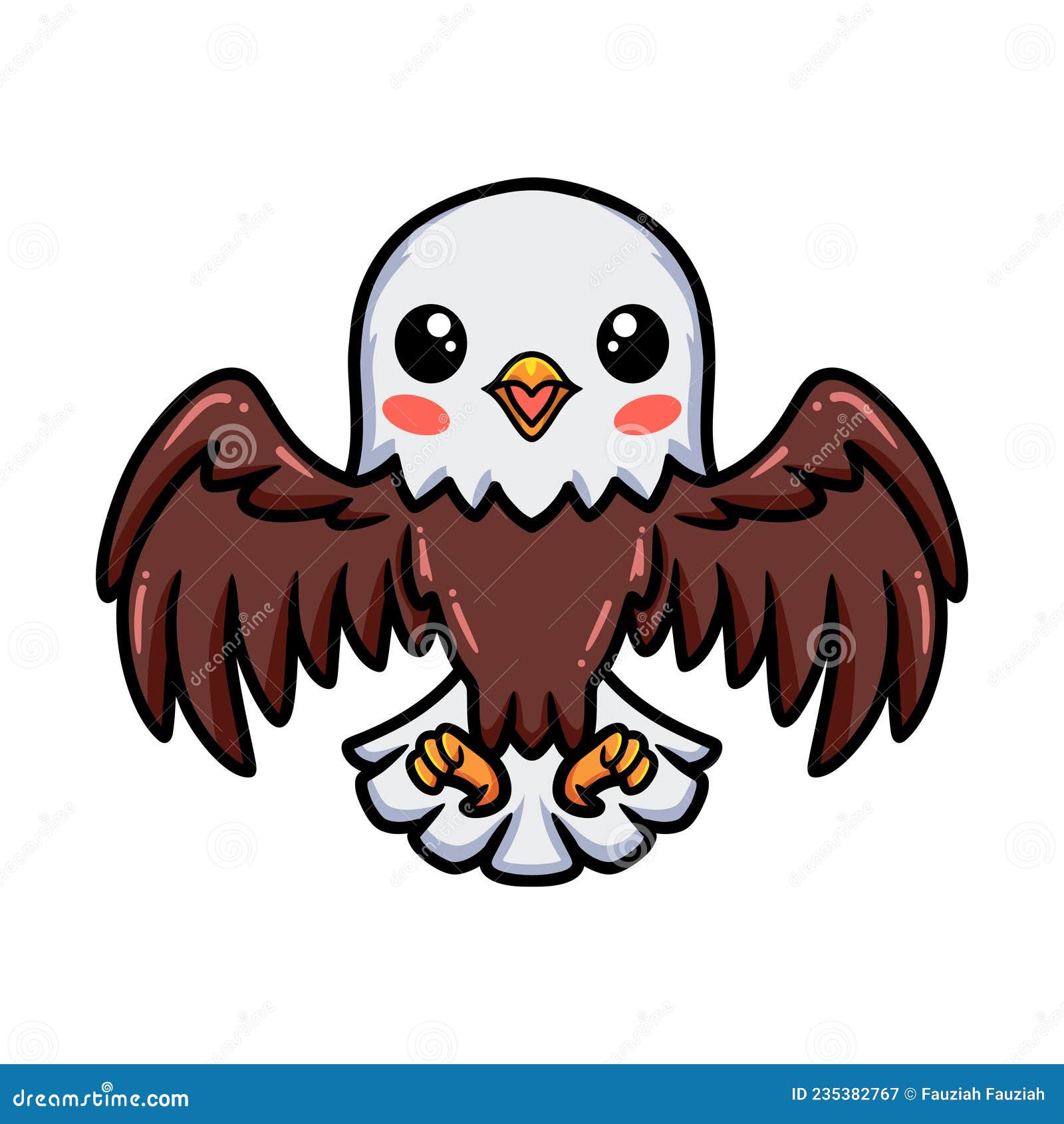 Cute Little Eagle Cartoon Flying Stock Vector - Illustration of design ...
