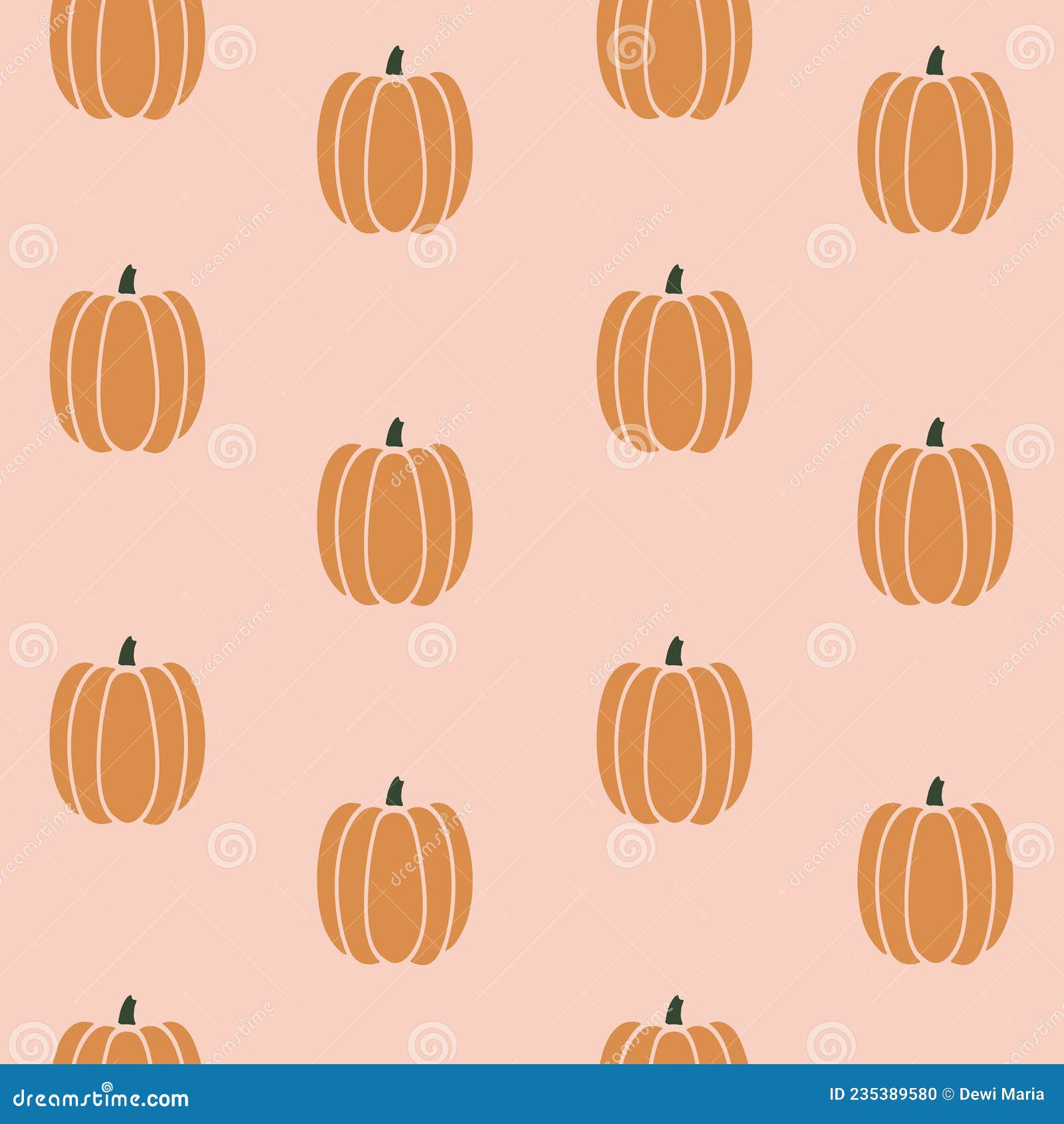 Pumpkin Seamless Pattern in Autumn Colors. Stock Illustration ...