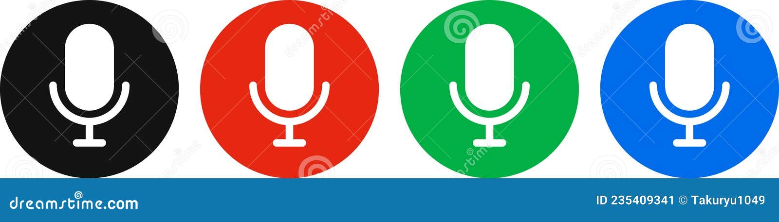 Colorful Microphone Icon Set. Vector. Stock Vector - Illustration of ...