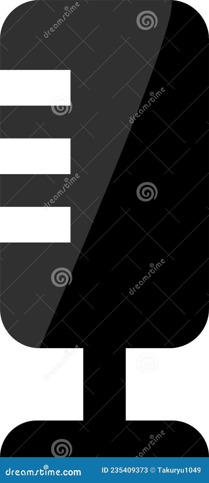 Vector Illustration of Black Microphone Icon. Stock Vector ...